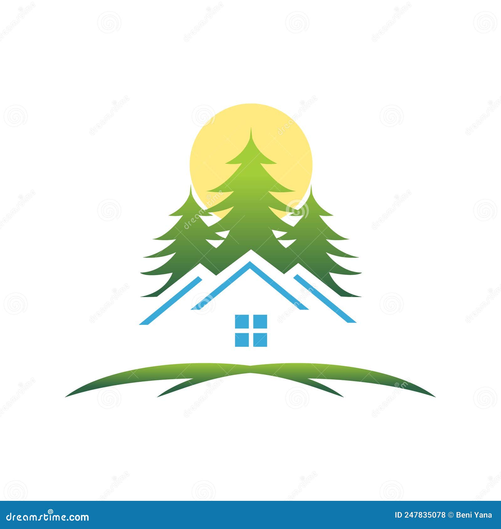 House and Tree Silhouette Vector Logo Design Stock Vector ...