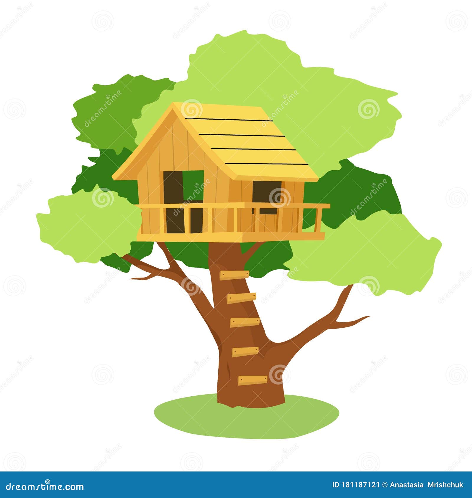 House on a Tree. Vector Illustration Stock Illustration - Illustration ...