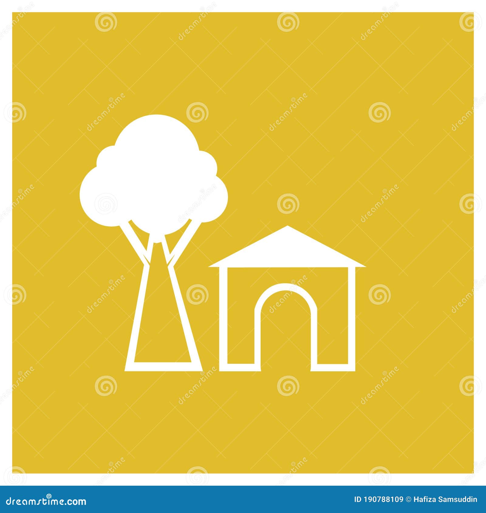 House and Tree. Vector Illustration Decorative Design Stock Vector ...