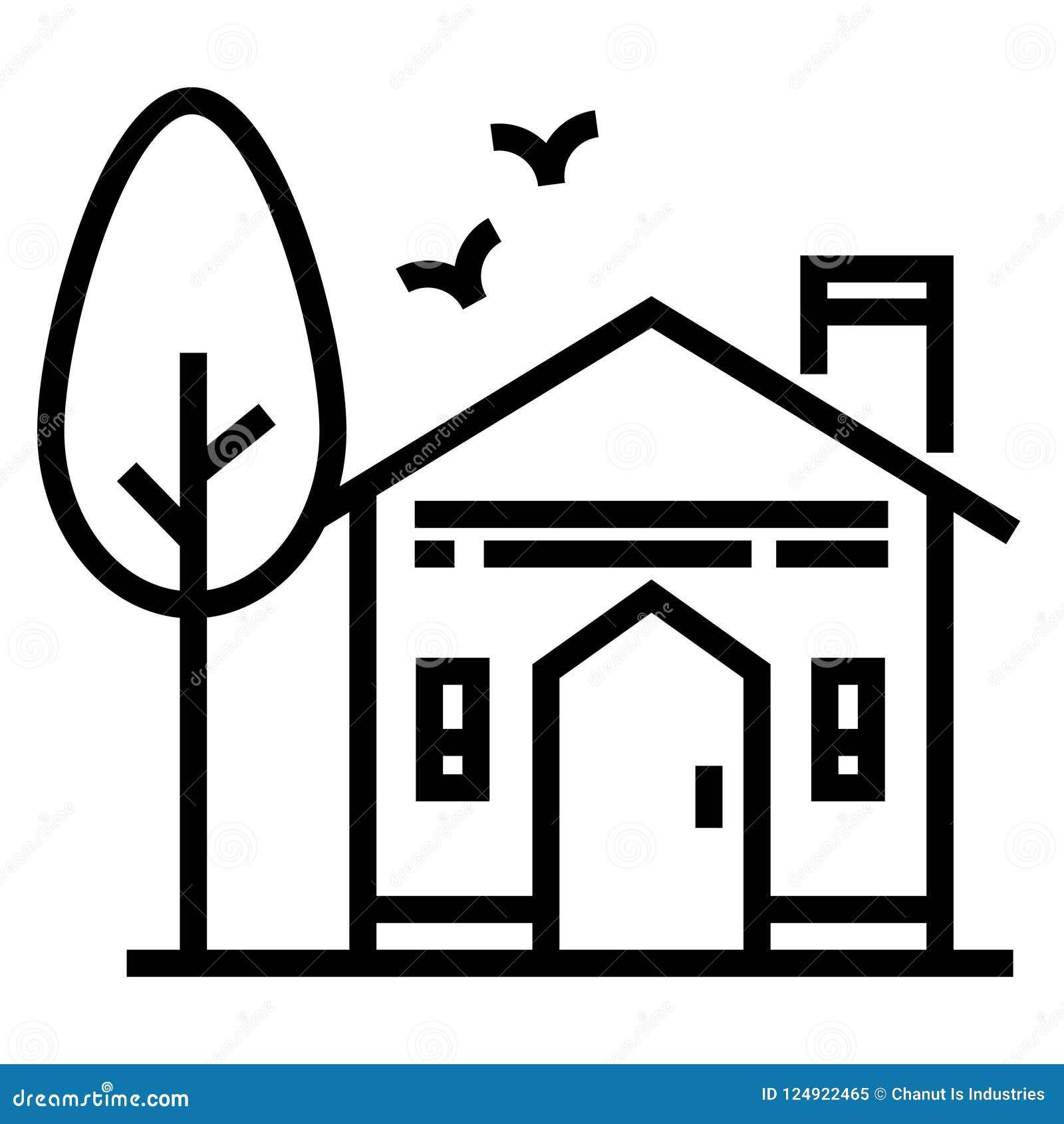 House Line illustration stock vector. Illustration of architecture ...