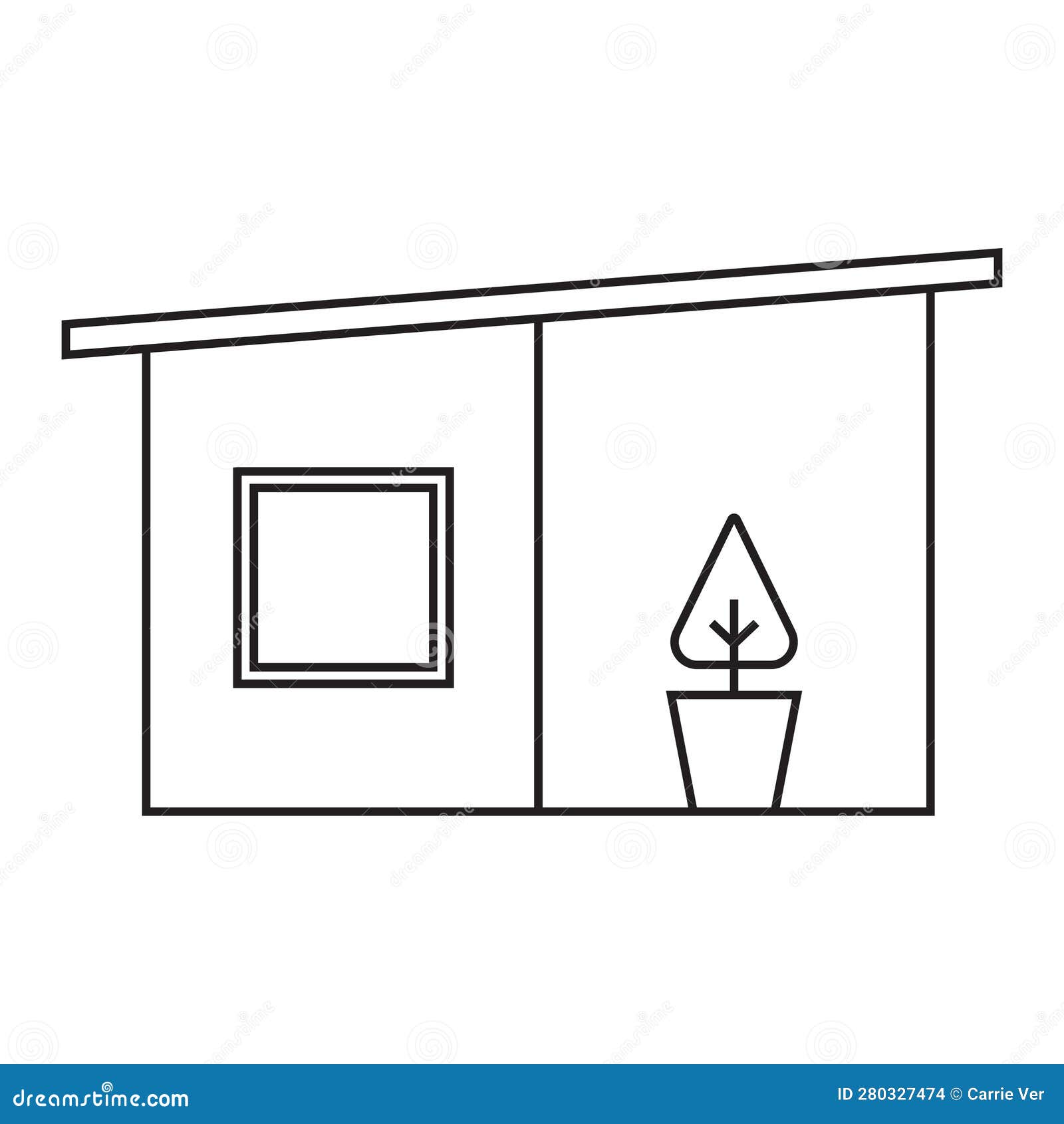 House and Trees Vector Icon Design. Stock Illustration - Illustration ...