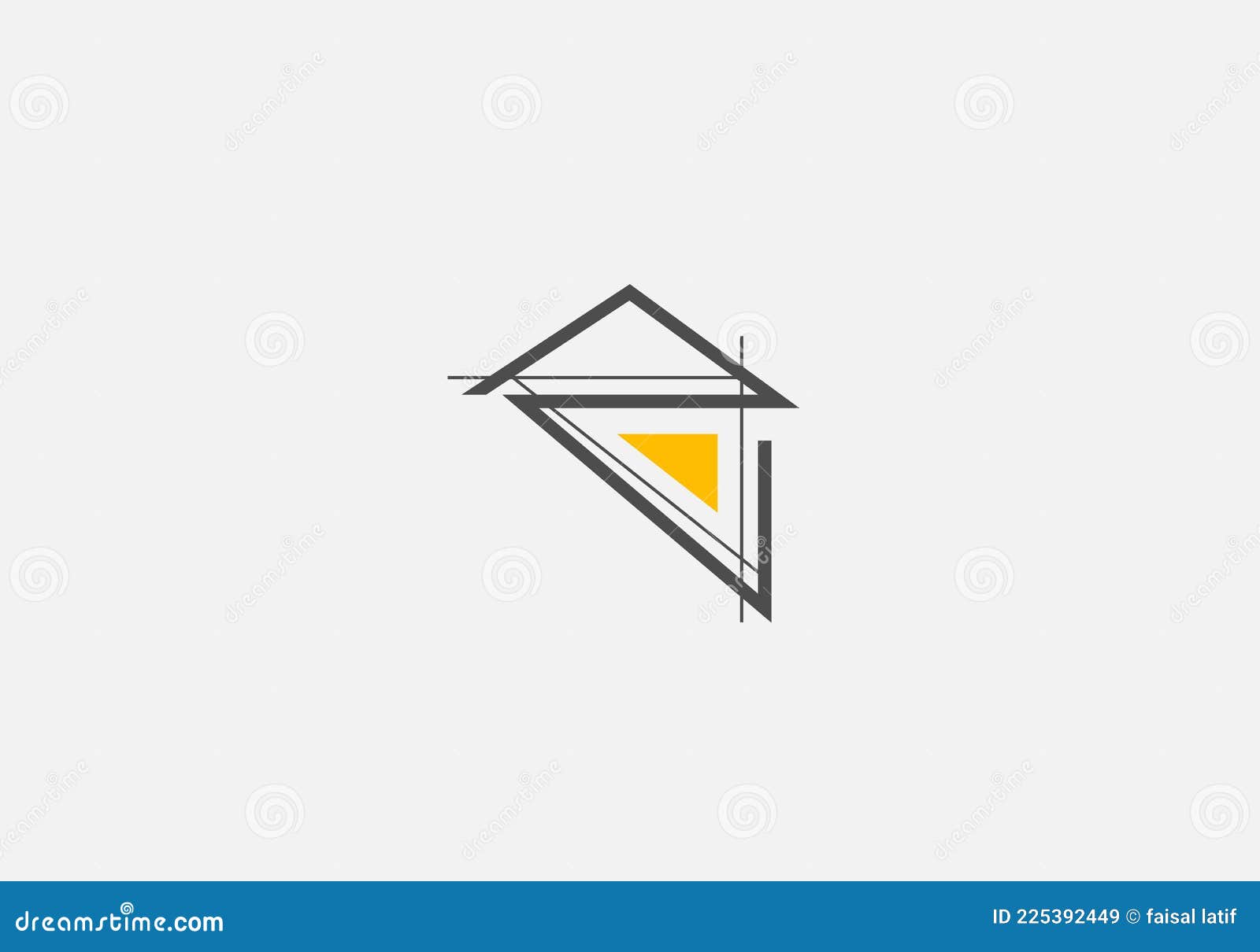 House Triangle Shape Architecture Design Vector Monogram Logo Template ...