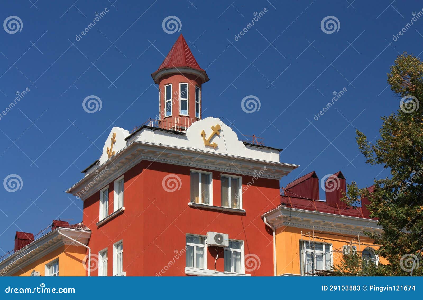 House with a turret stock image. Image of building, style - 29103883