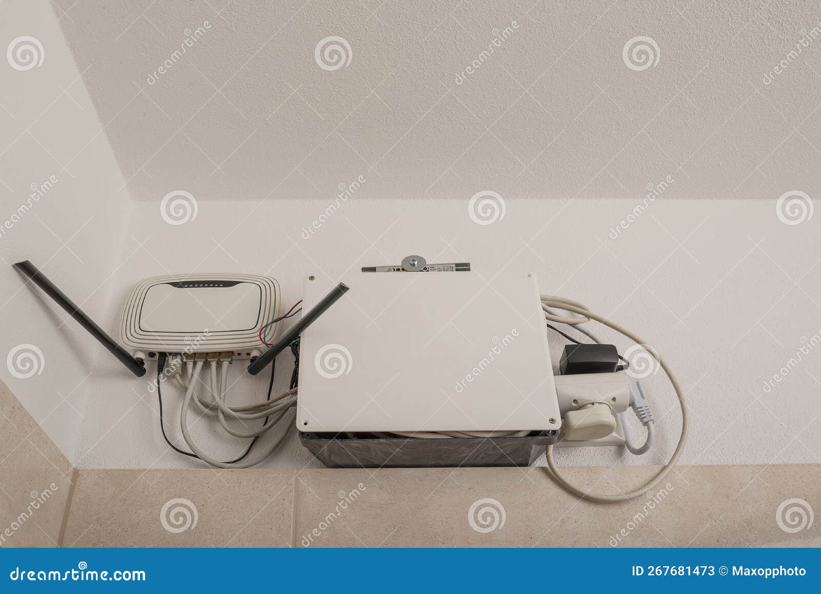 House TV and Internet Central Unit with a WIFI Stock Image - Image of ...