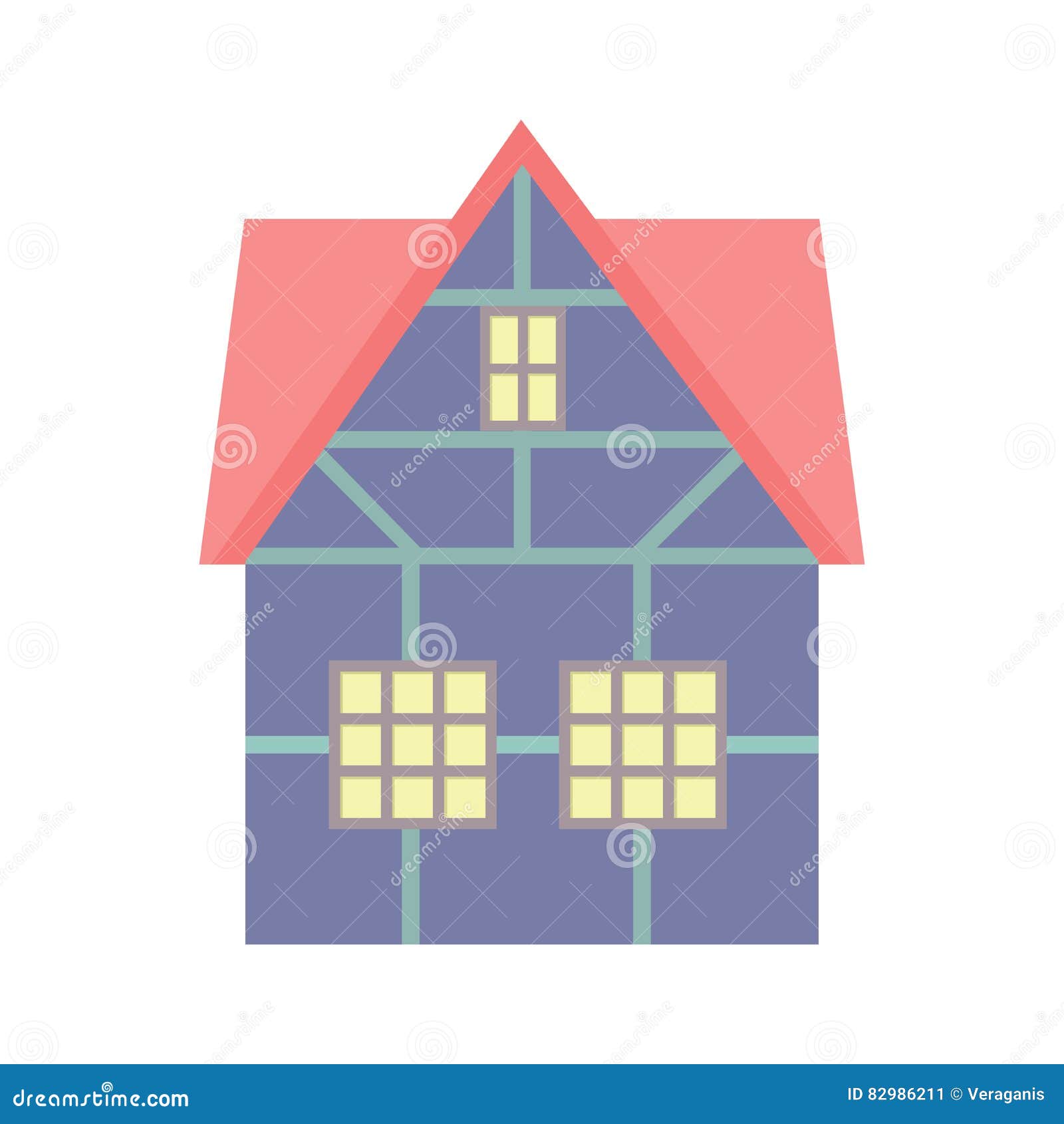 House with two floors. stock vector. Illustration of estate - 82986211