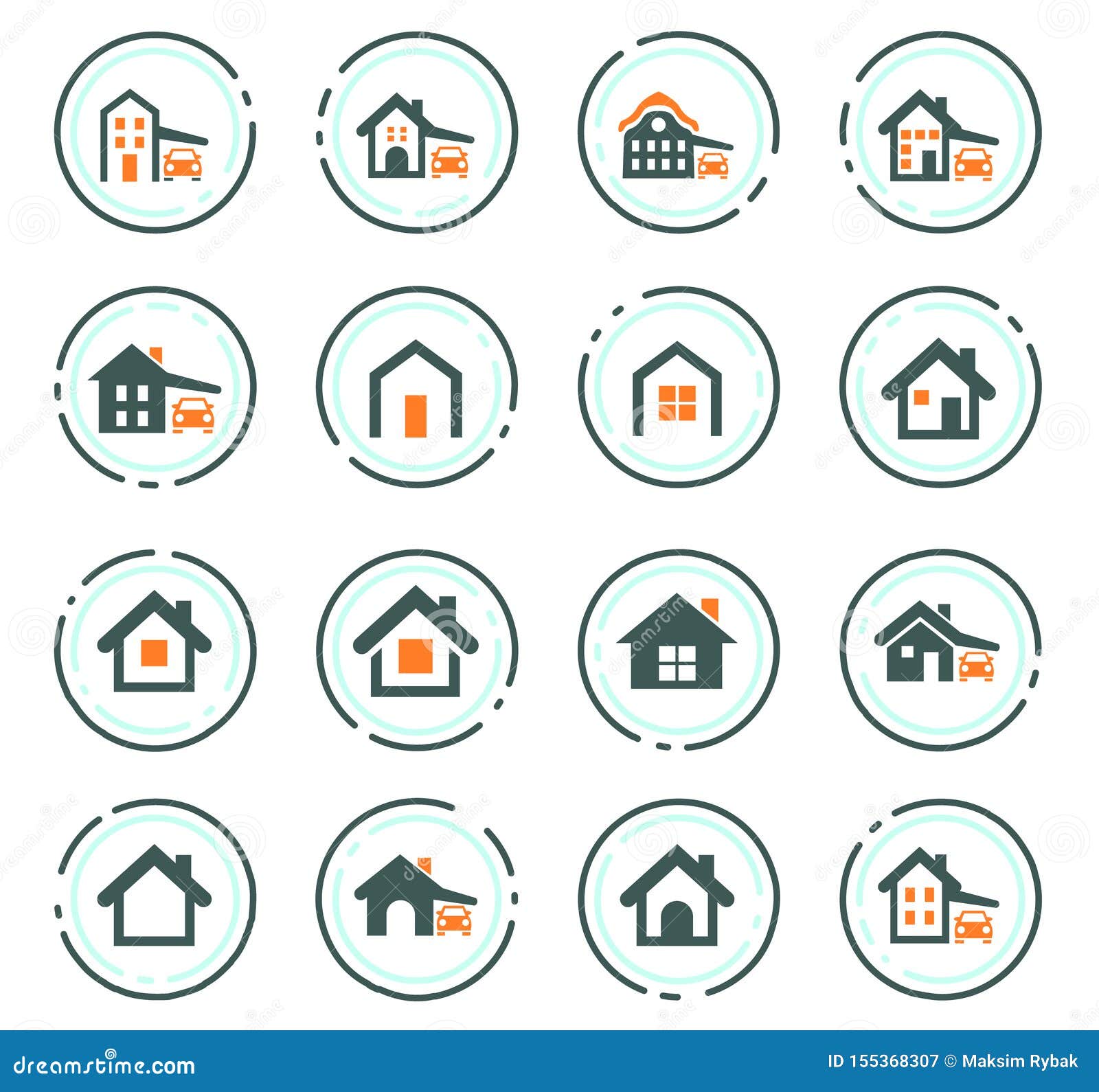House type icon set stock vector. Illustration of guest - 155368307