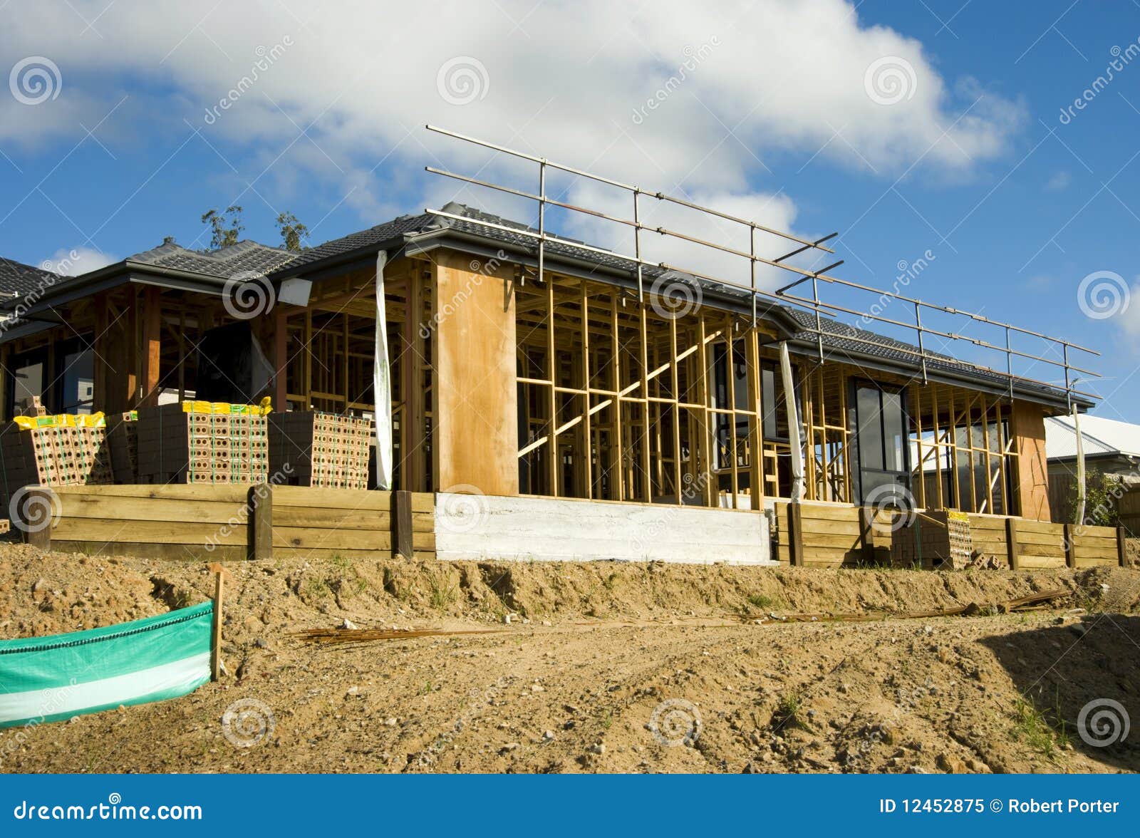 House Under Construction stock image. Image of roof, front - 12452875