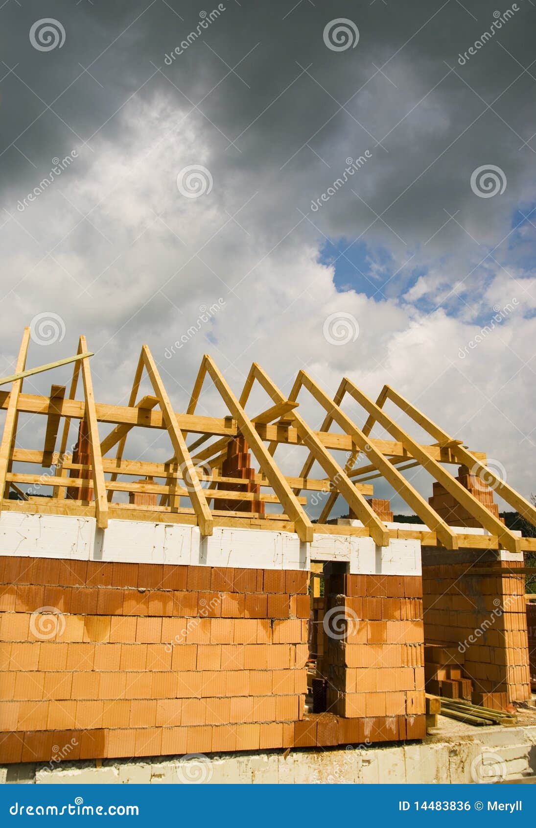 House under construction stock photo. Image of industry - 14483836
