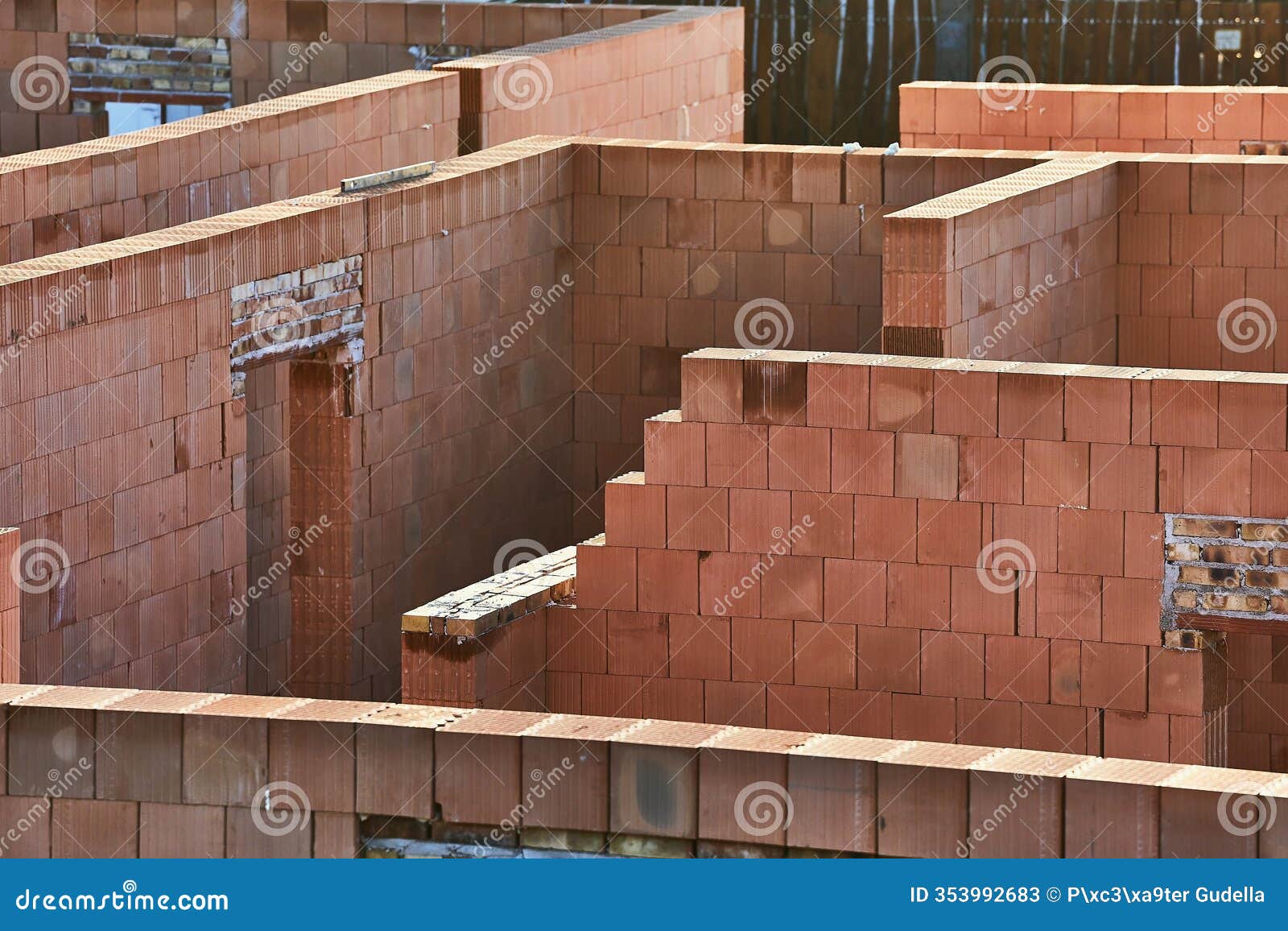 Brick House Construction stock image. Image of site - 353992683