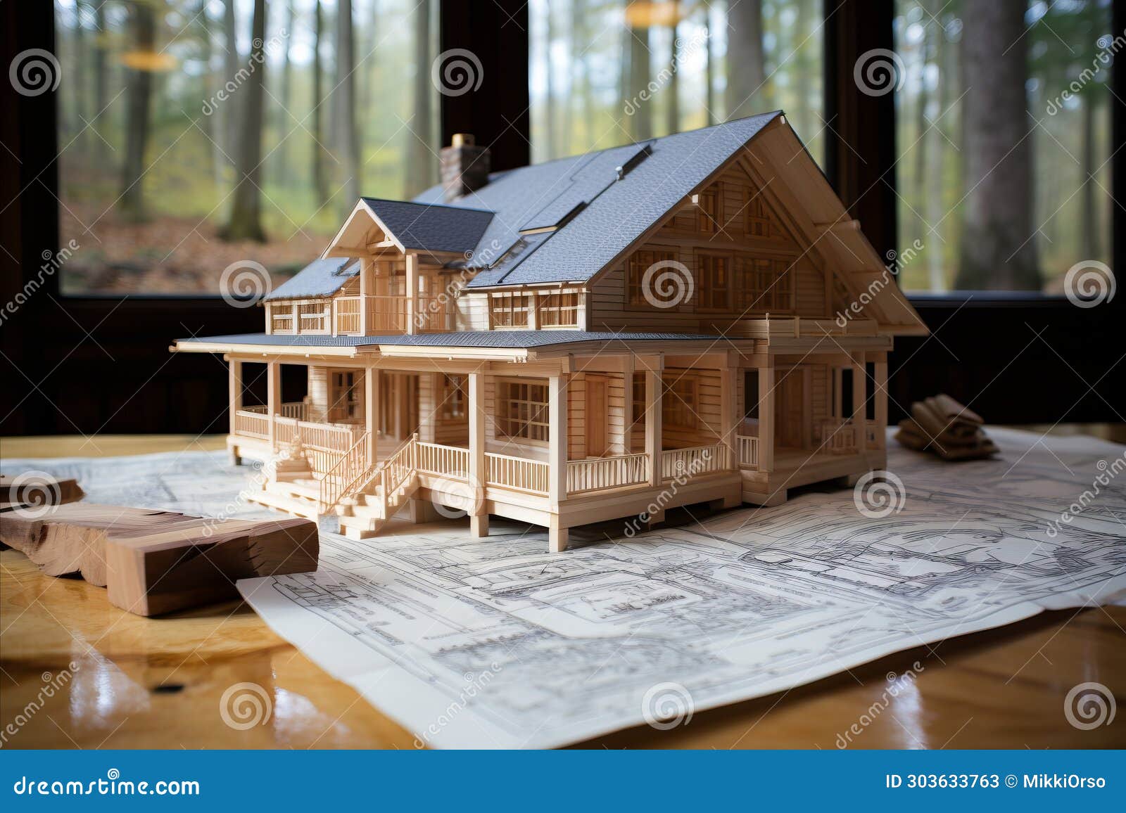 House Under Construction on Blueprints - Building a Modern Residential ...