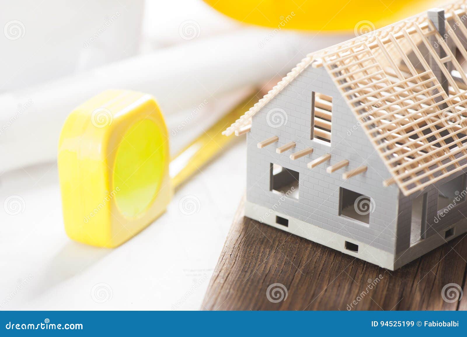 House under construction stock image. Image of plan, desk - 94525199