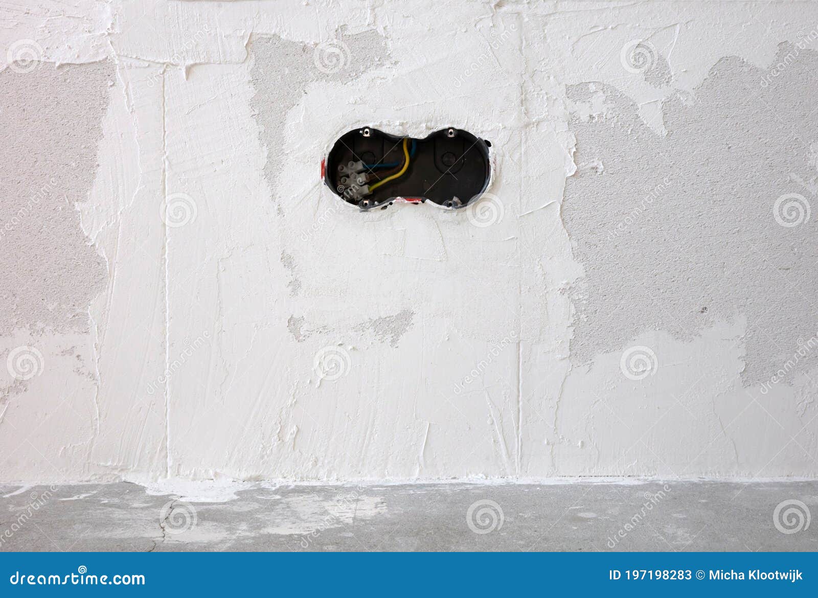 House Under Construction, Euro Power Socket Placed in a Wall Stock ...