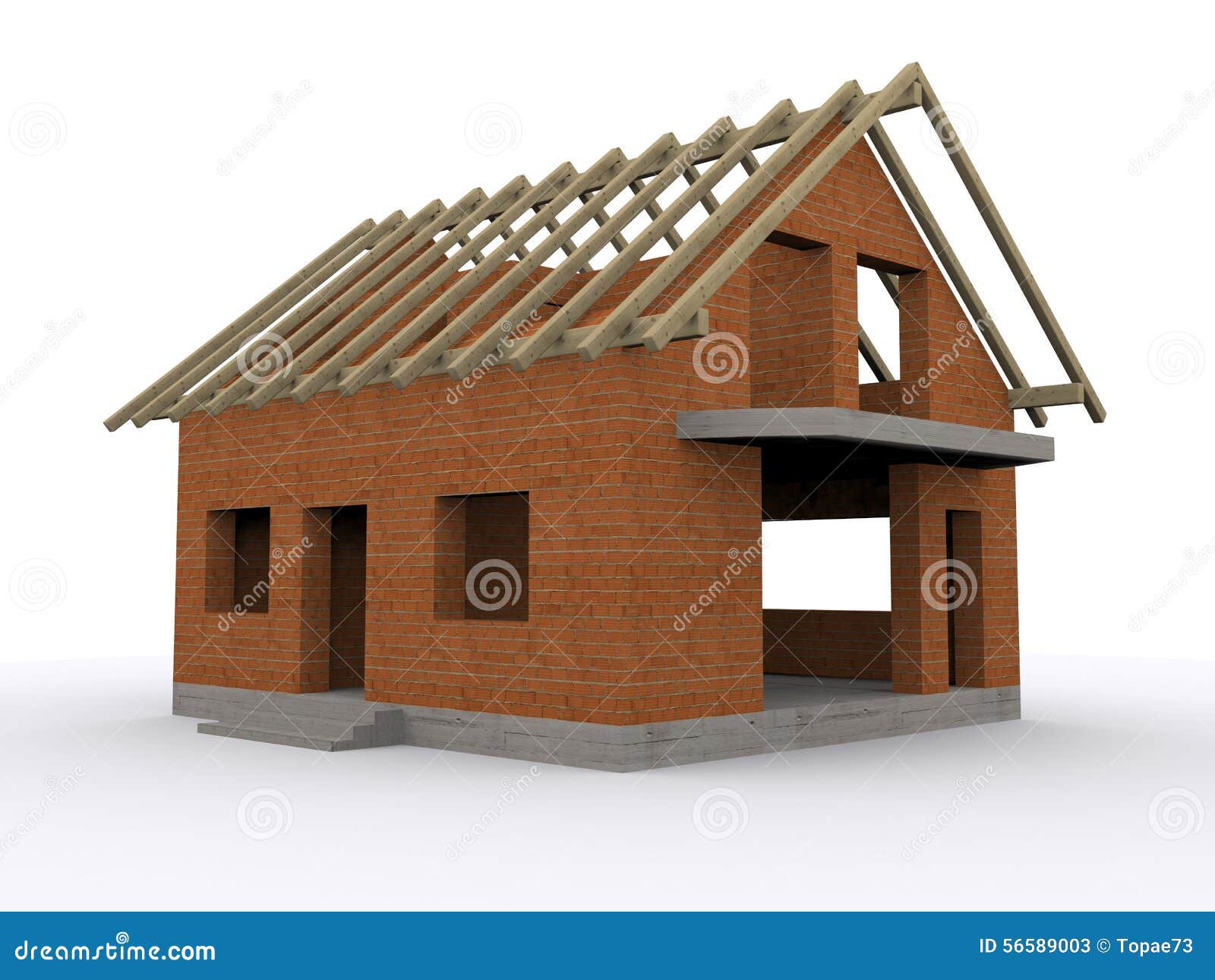 House under construction stock illustration. Illustration of project ...