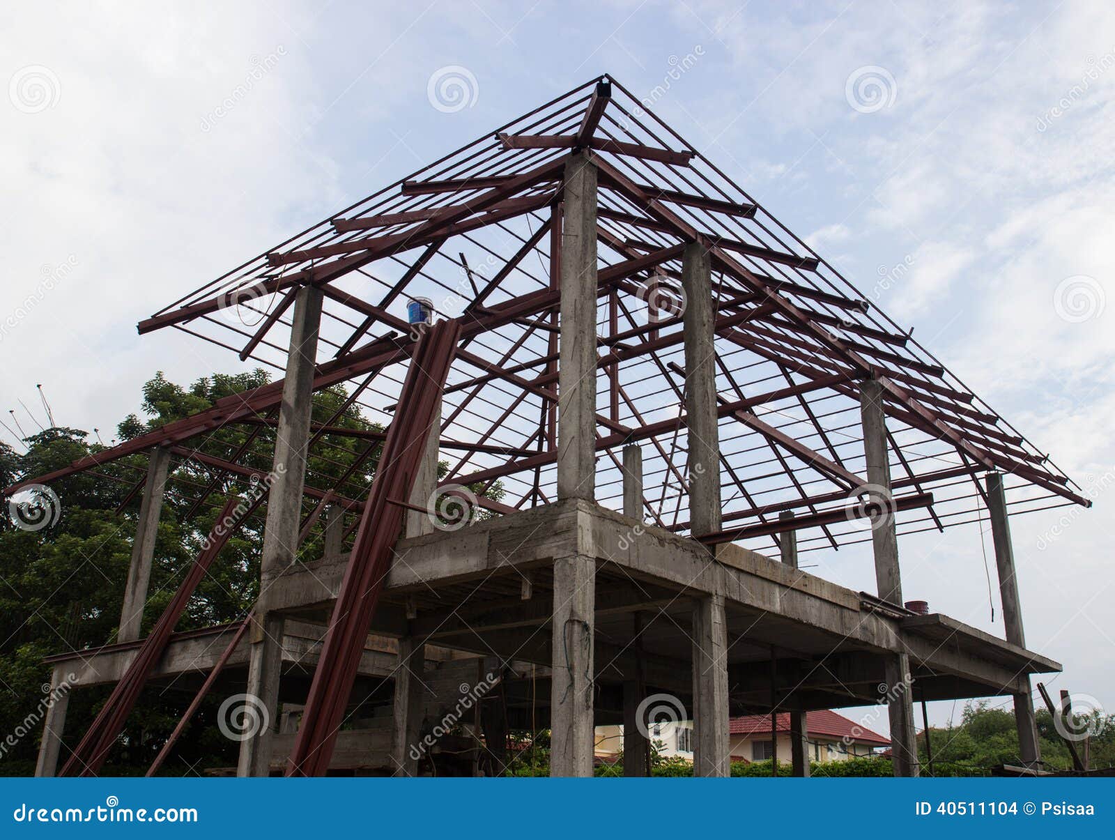 House under construction stock photo. Image of residence - 40511104