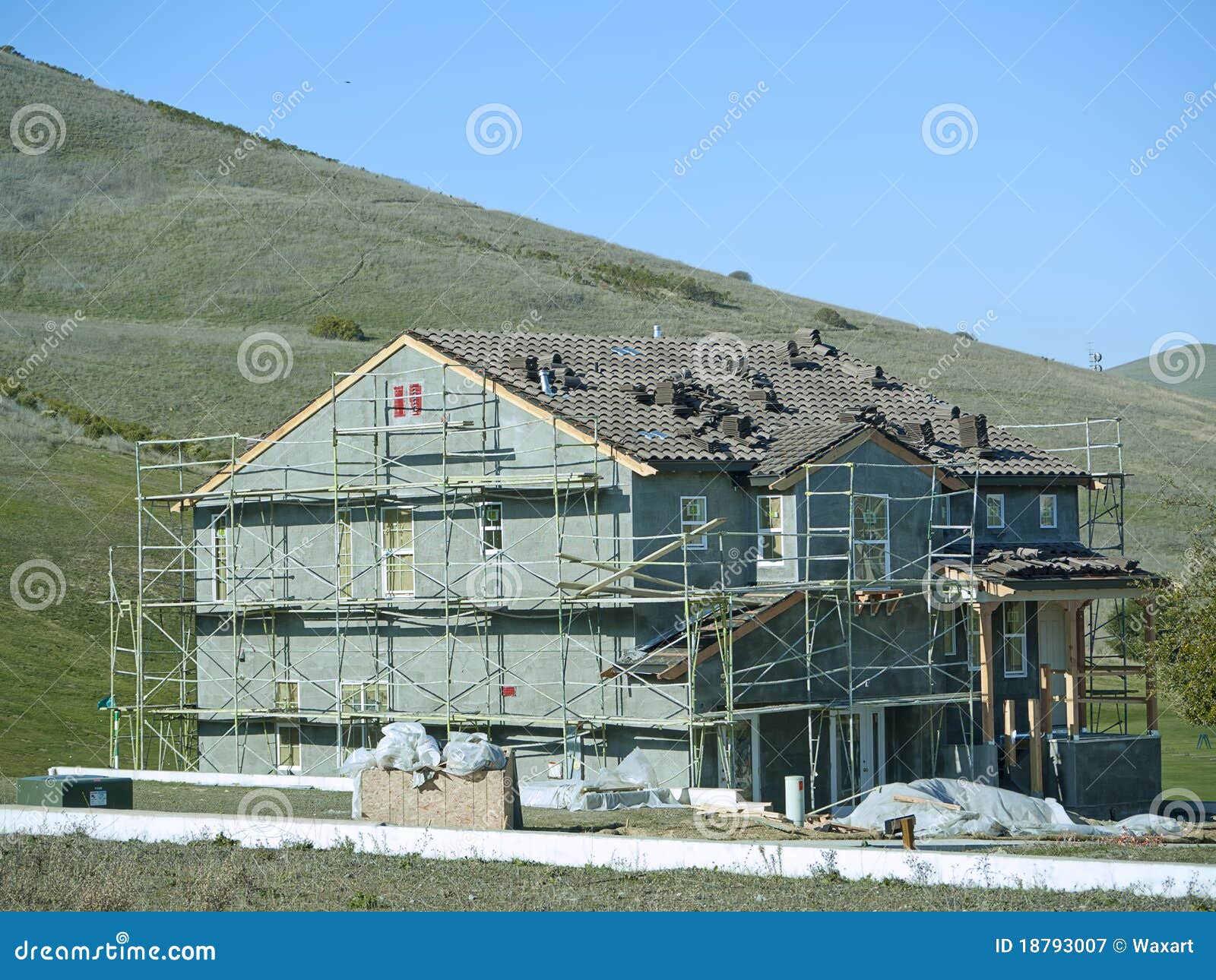 House Under Construction Near Open Space Stock Image - Image of single ...