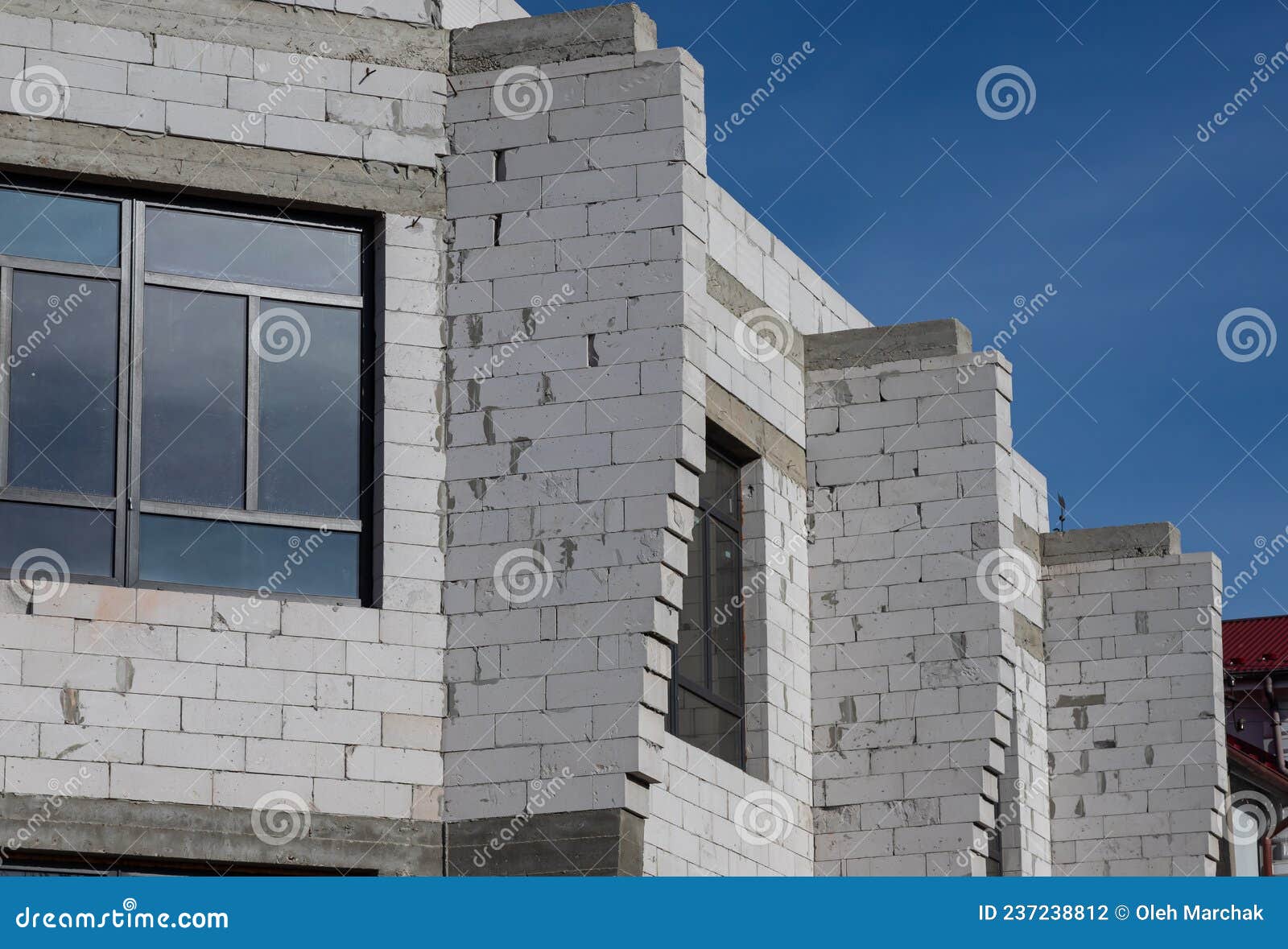 House Under Construction. Prefabricated Building Elements Stock Photo ...
