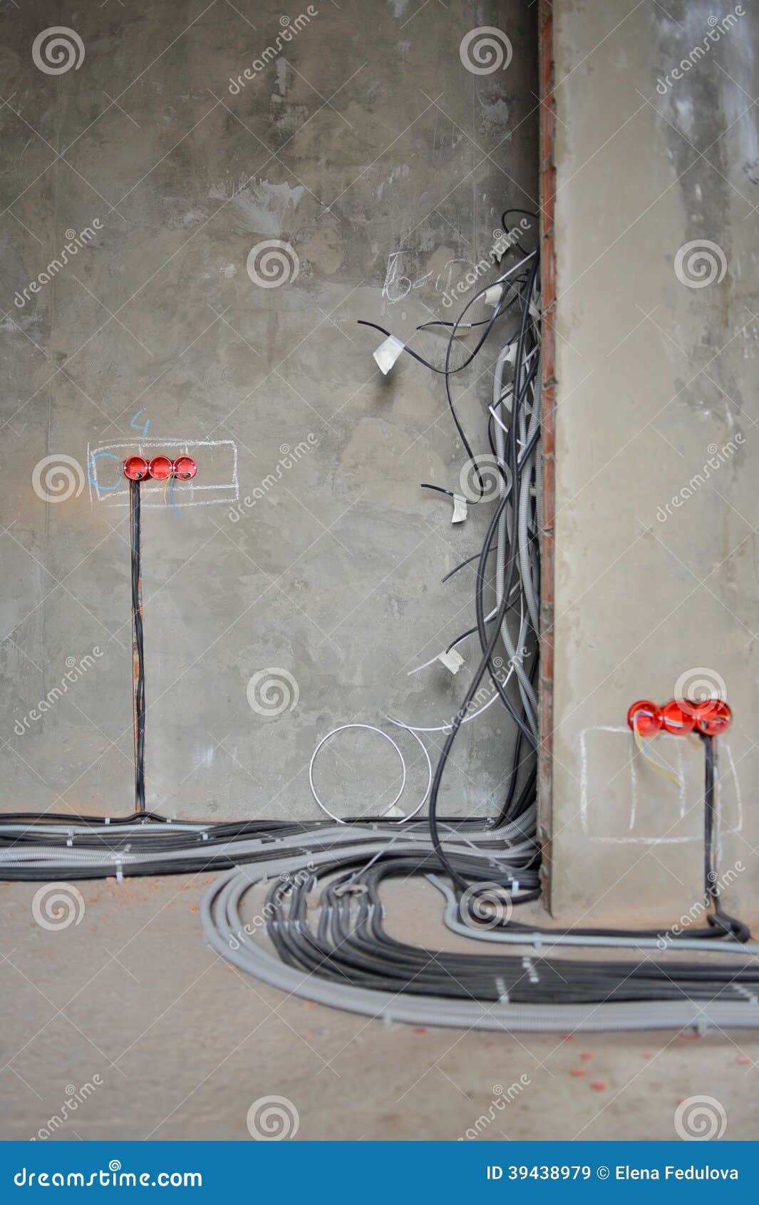 House Under Construction and Repair at Home. Electricity Stock Image ...