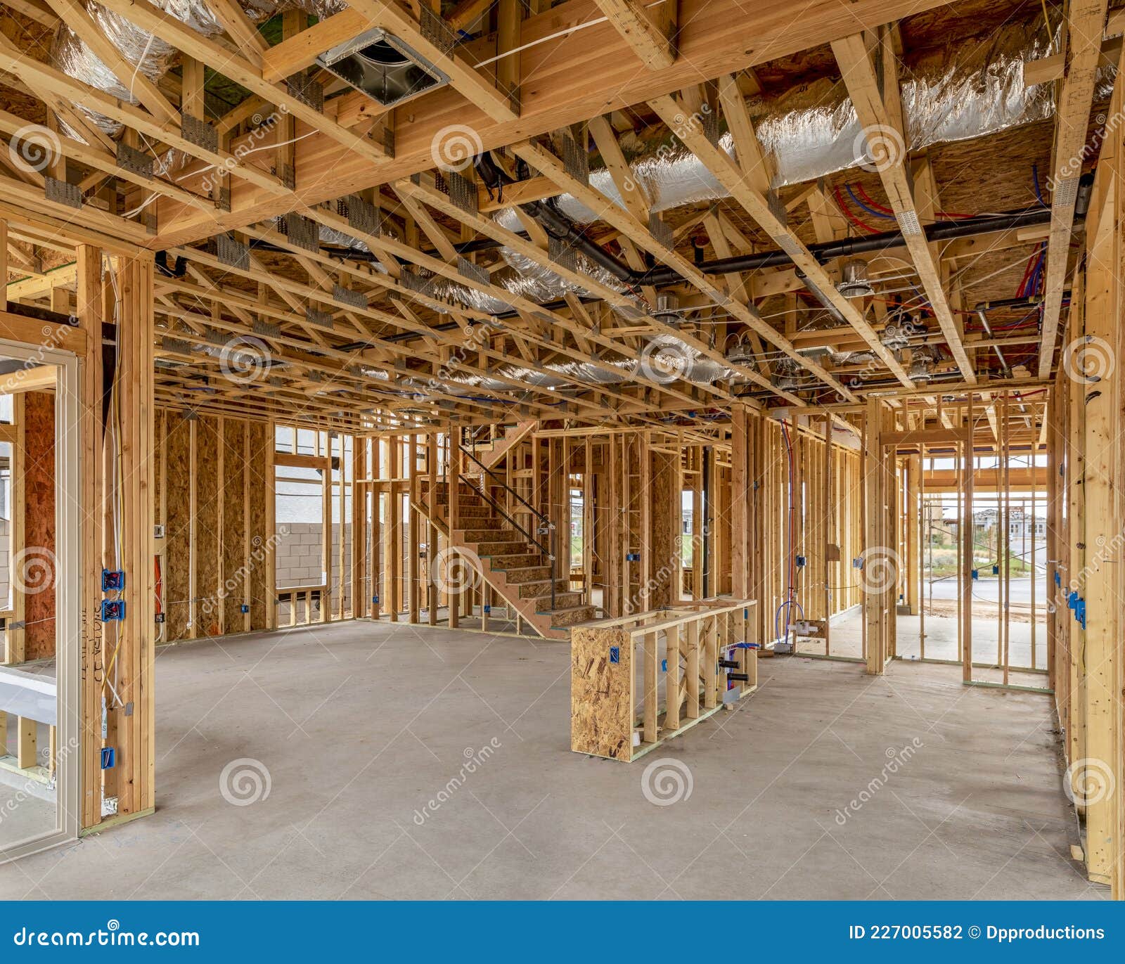 A House Under Construction Showing the Interior Stock Photo - Image of ...