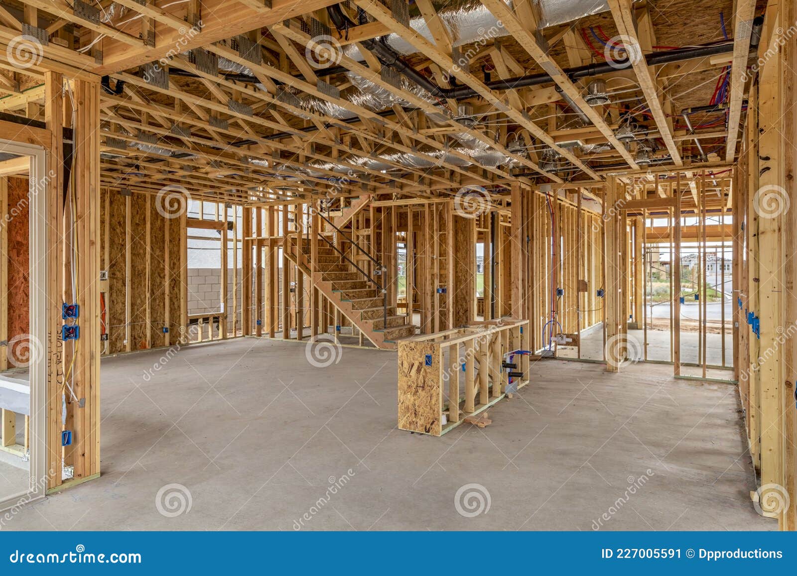 A House Under Construction Showing the Interior Stock Image - Image of ...