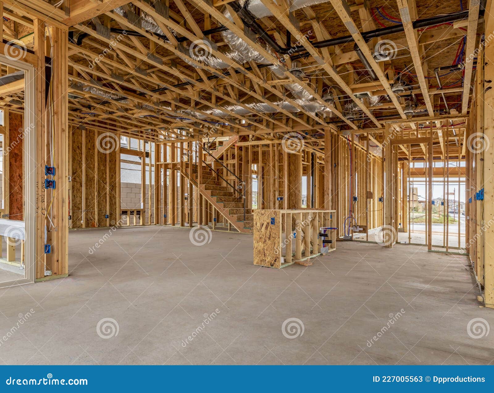 A House Under Construction Showing the Interior Stock Image - Image of ...