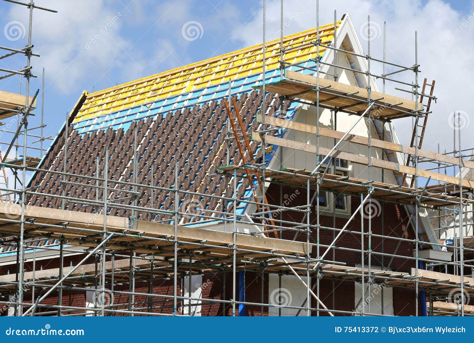 House under construction stock photo. Image of contract - 75413372