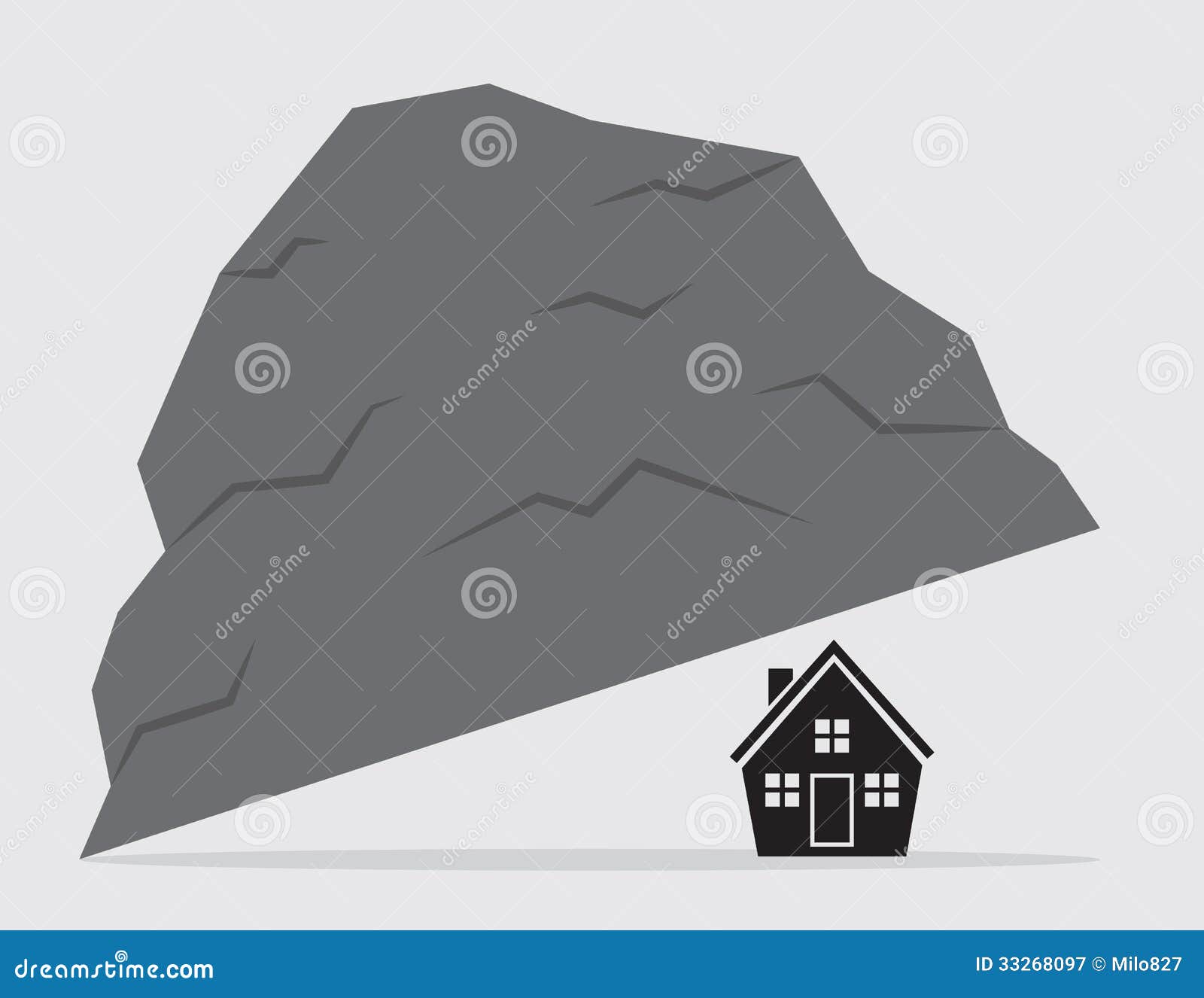 House Under Rock stock vector. Illustration of exterior - 33268097