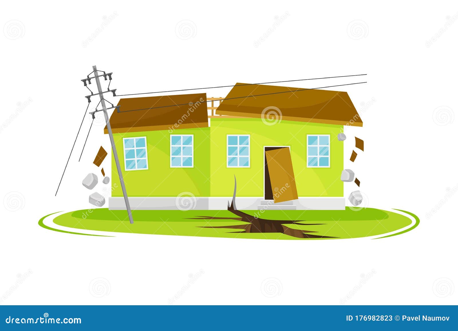 Earthquake Ground Crack. Hole In Floor With Cracking And Earth ...