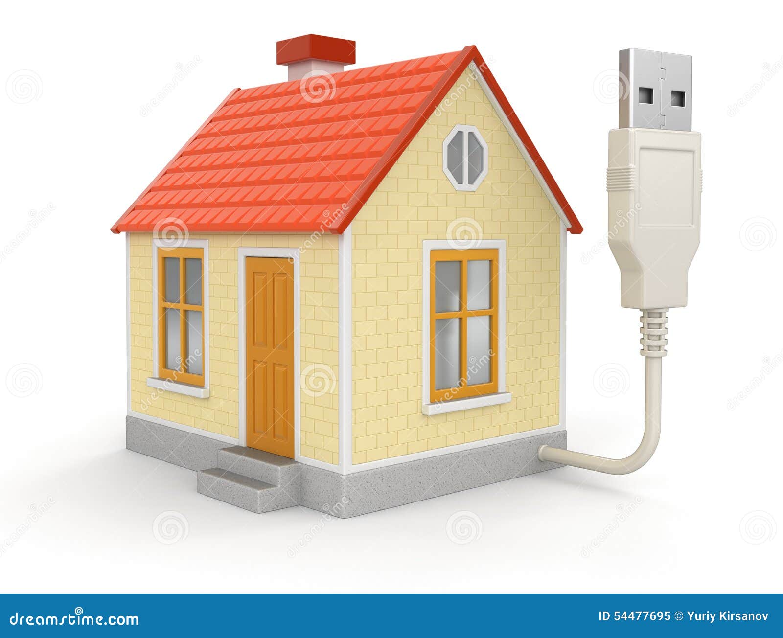 House and USB Cable stock illustration. Illustration of connection ...