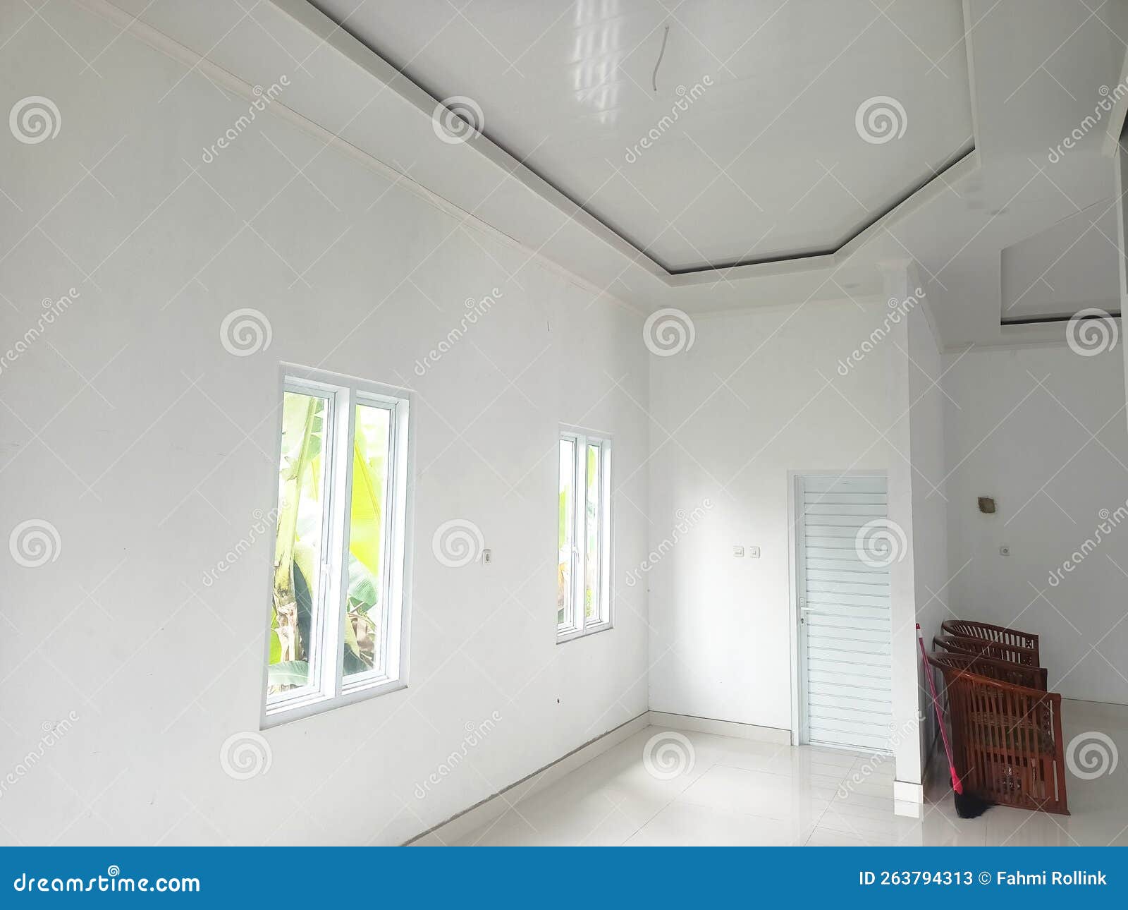 The House Uses a Plain White Motif PVC Ceiling Stock Image - Image of ...