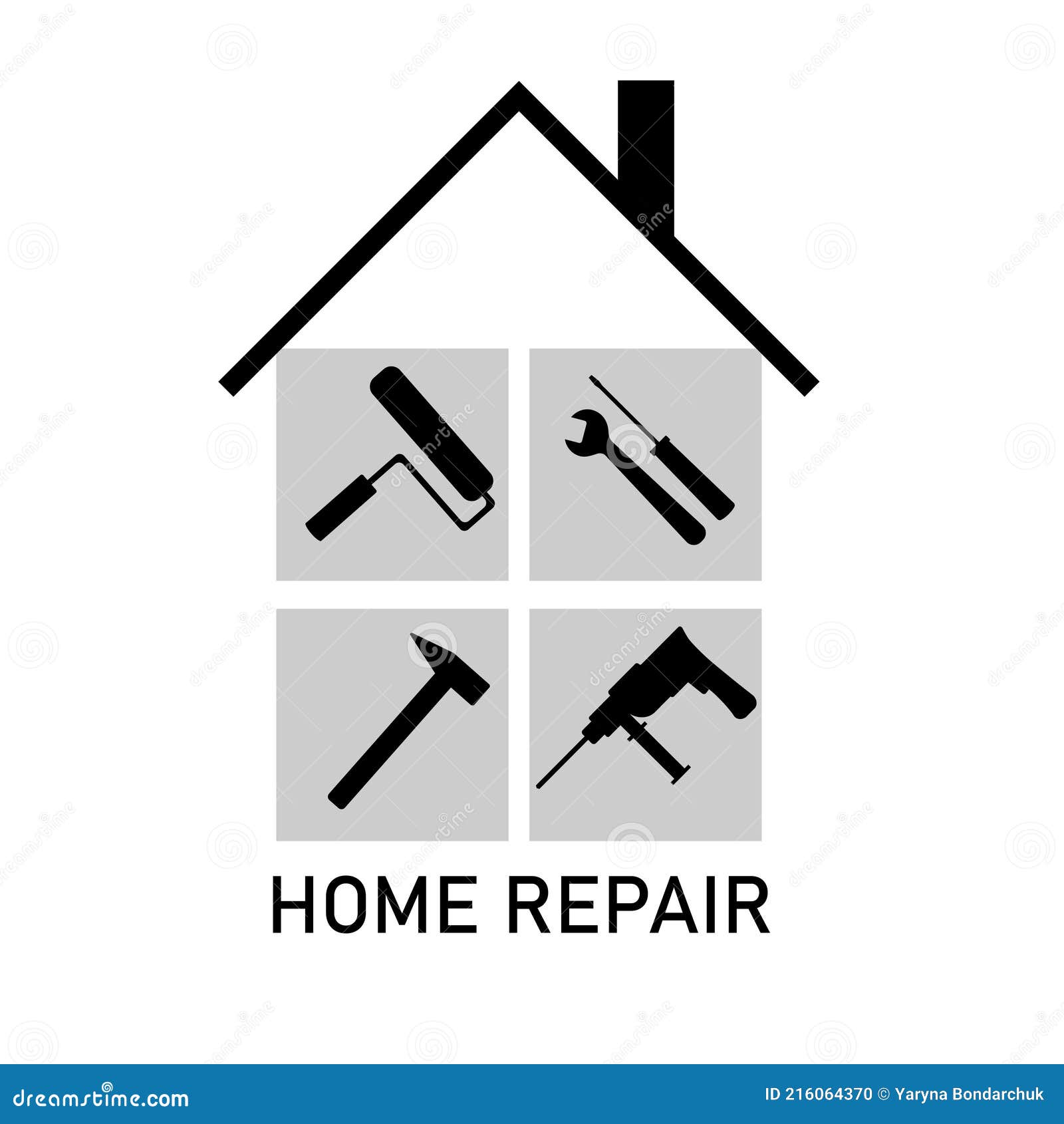 House and Various Tools Logo Design. Home Repair Stock Vector ...