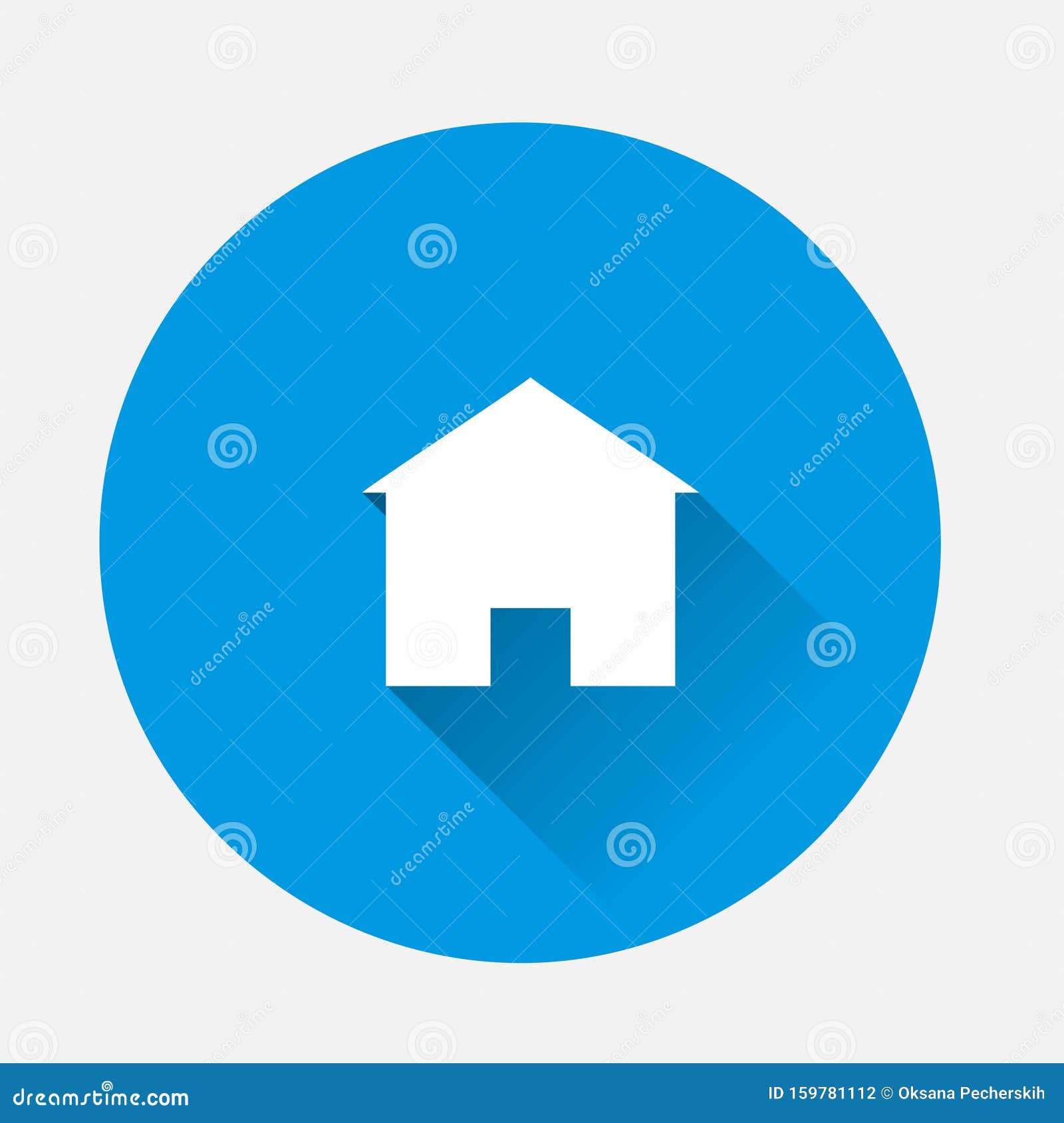 House Vector Icon. Home Symbol with Shadow on Blue Background Stock ...