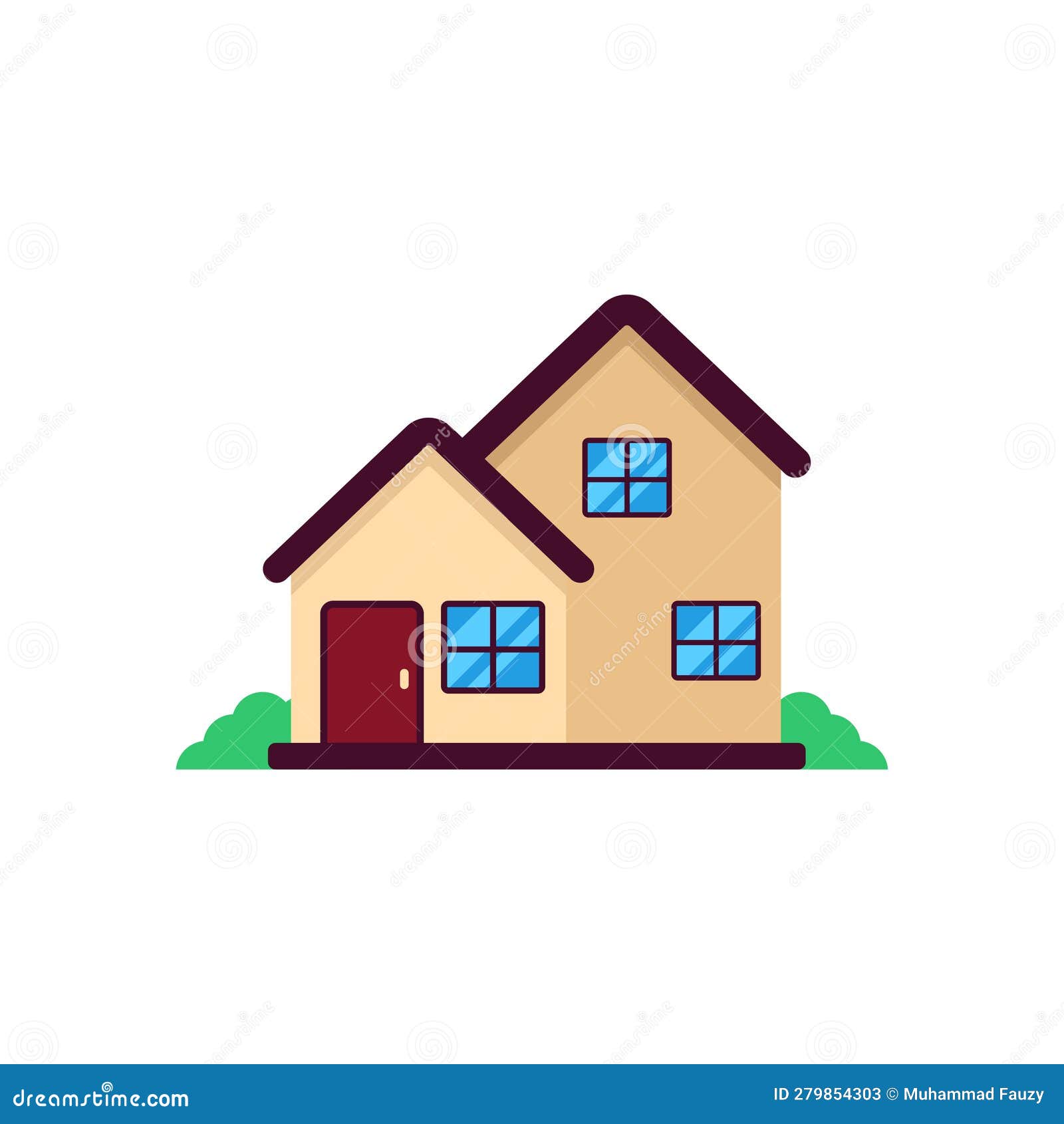 House Vector Illustration in Simple Cartoon Style Stock Vector ...