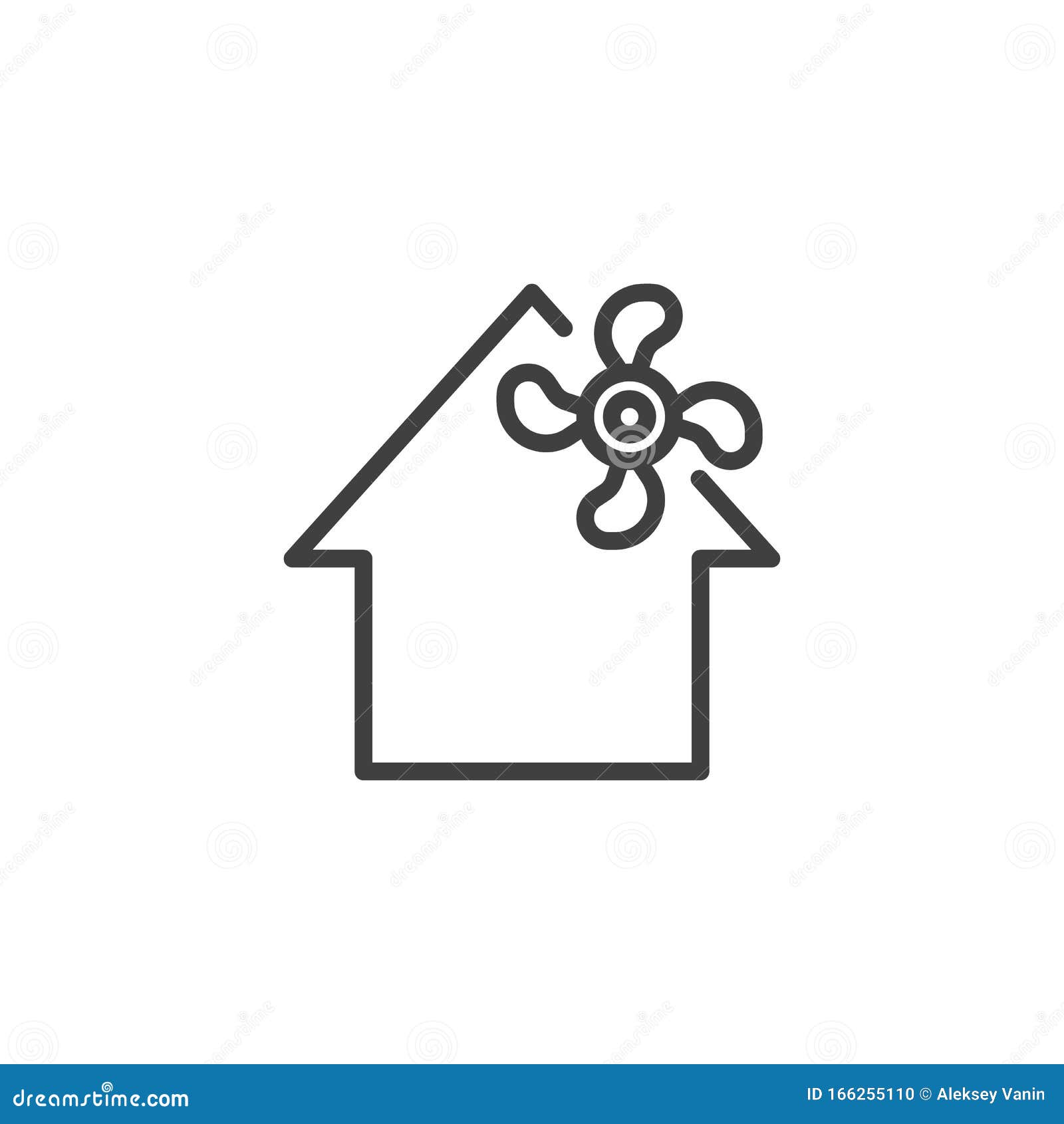 House Ventilation System Line Icon Stock Vector - Illustration of ...