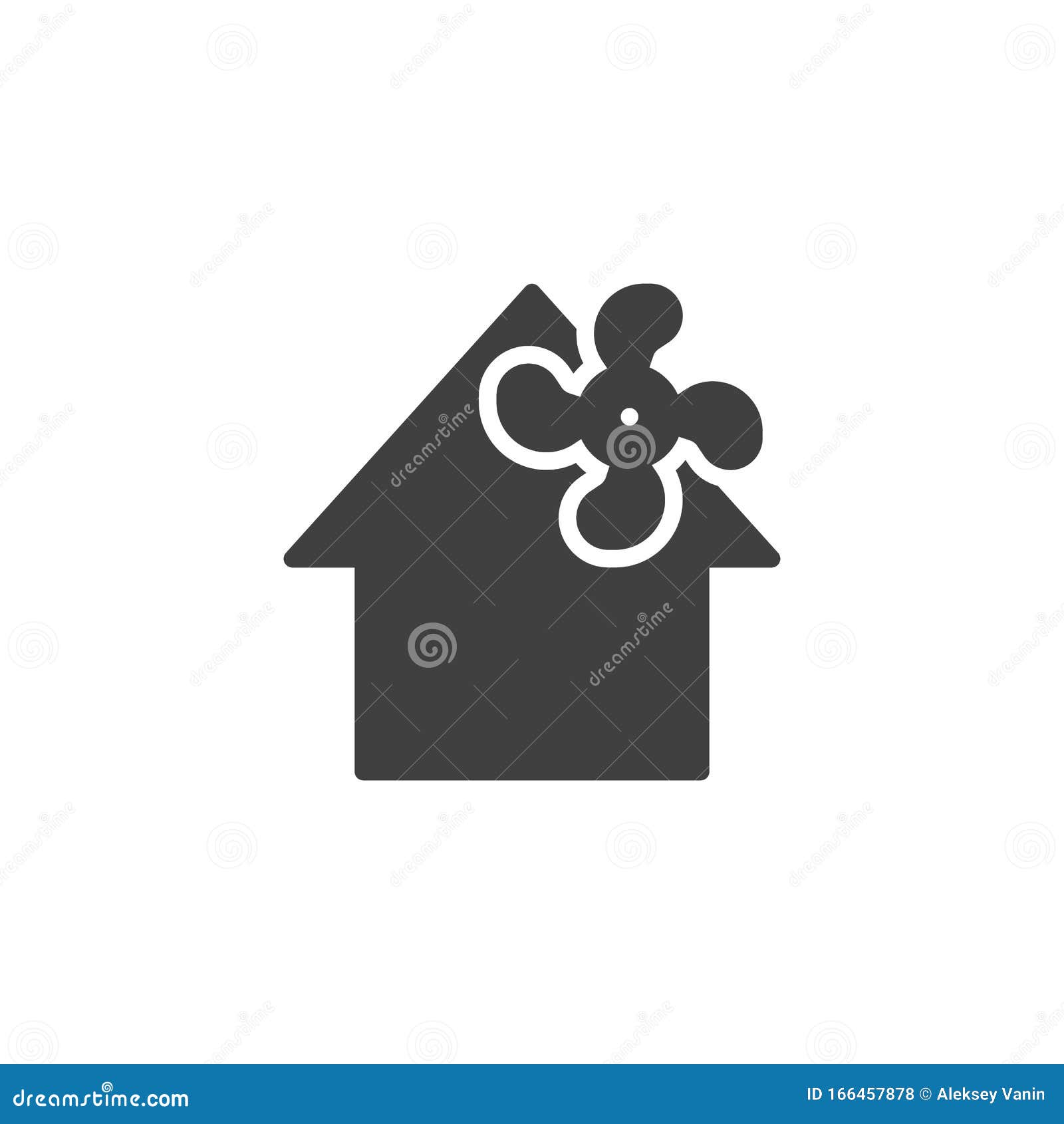 House Ventilation System Vector Icon Stock Vector - Illustration of ...