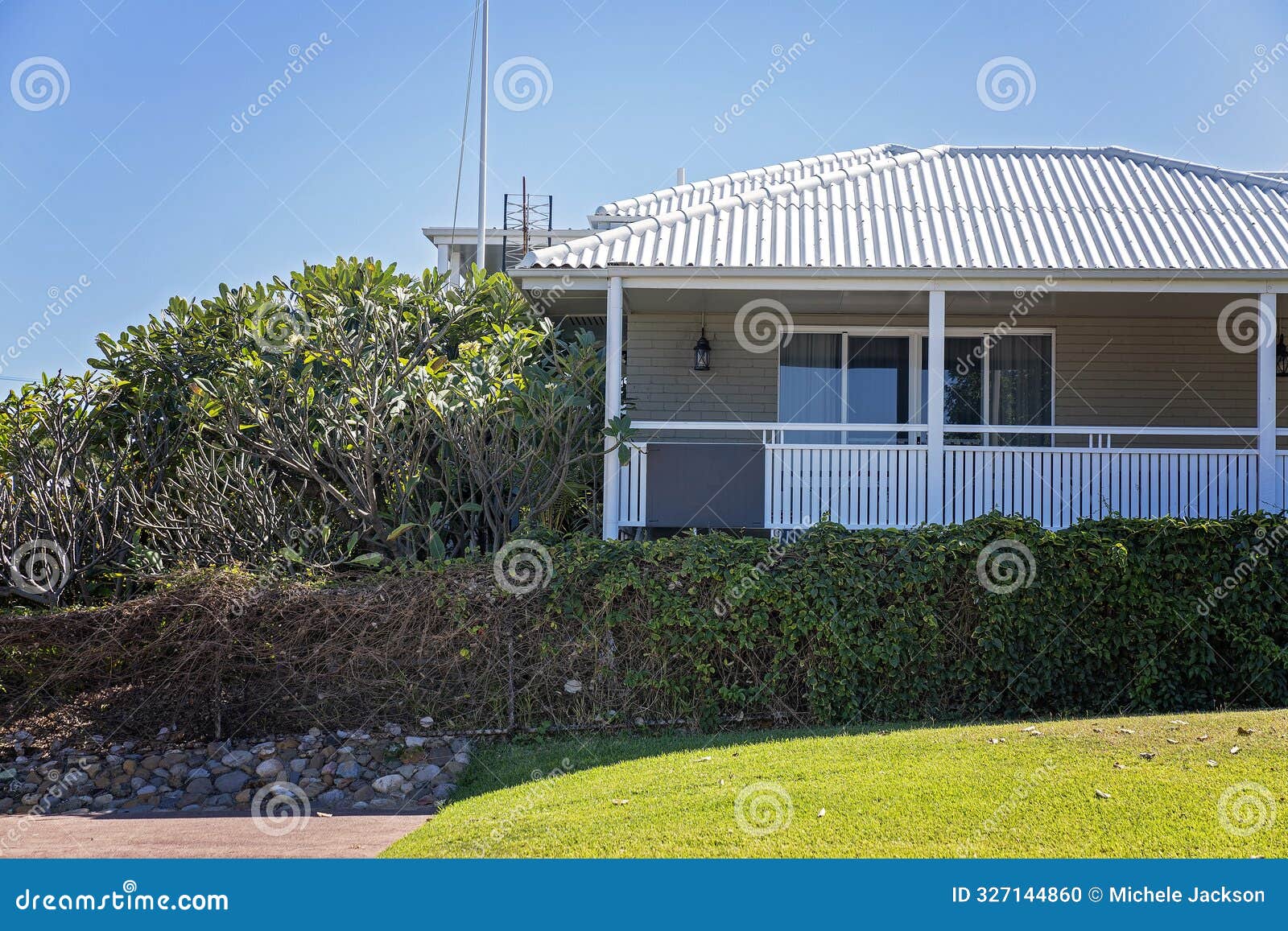 House with verandah stock photo. Image of timber, verandah - 327144860