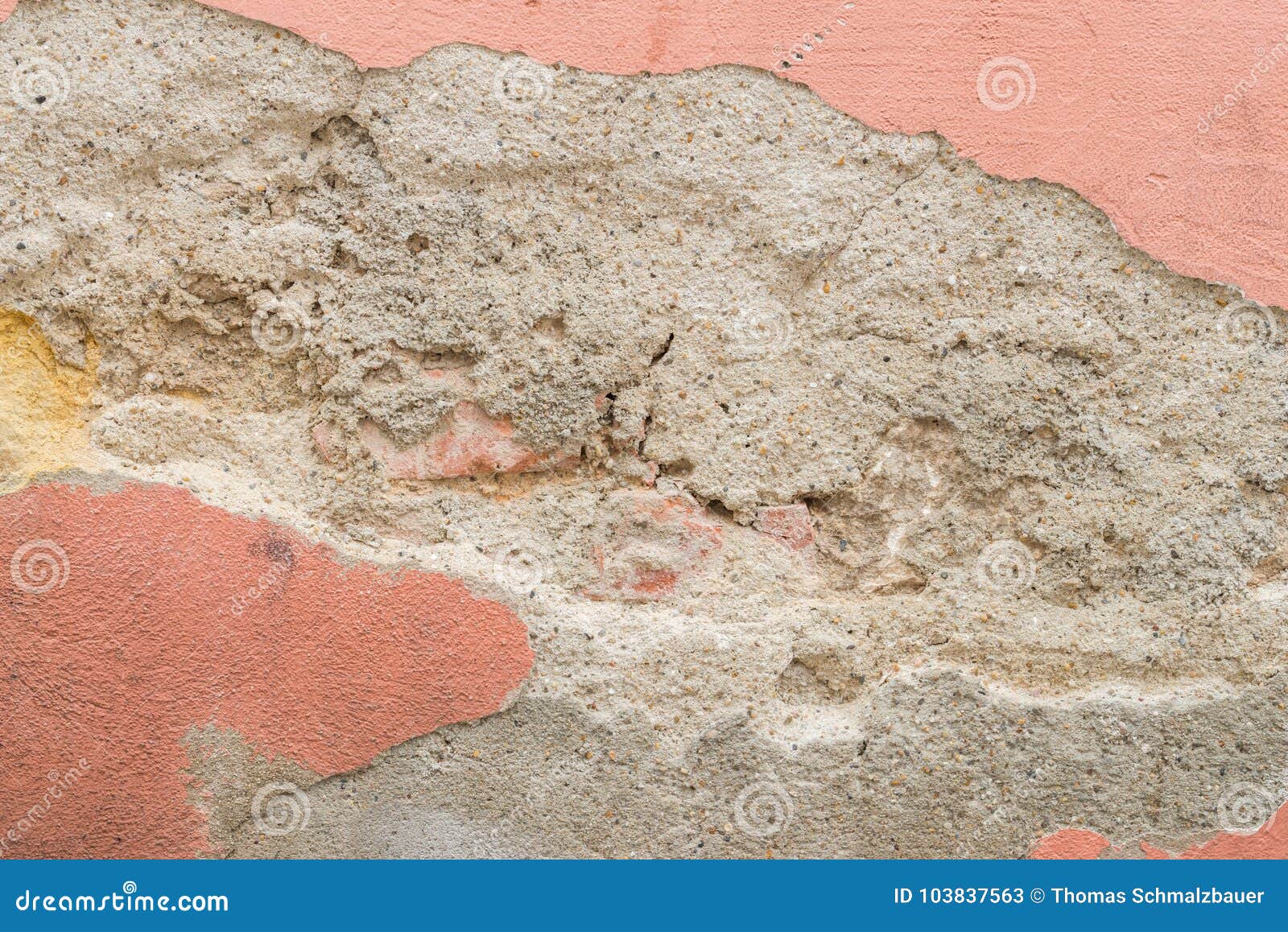 House Wall with Flaking Plaster Stock Image - Image of caused, house ...
