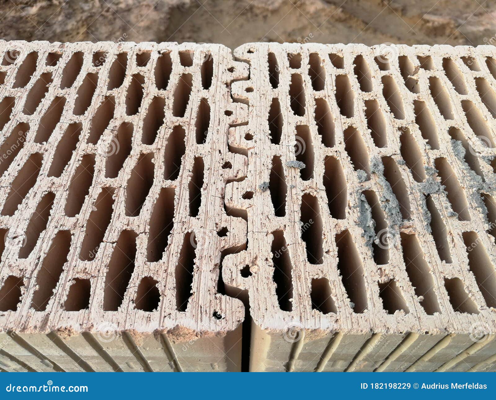 House Wall Fragment Built From Ceramic Blocks Royalty-Free Stock Photo ...