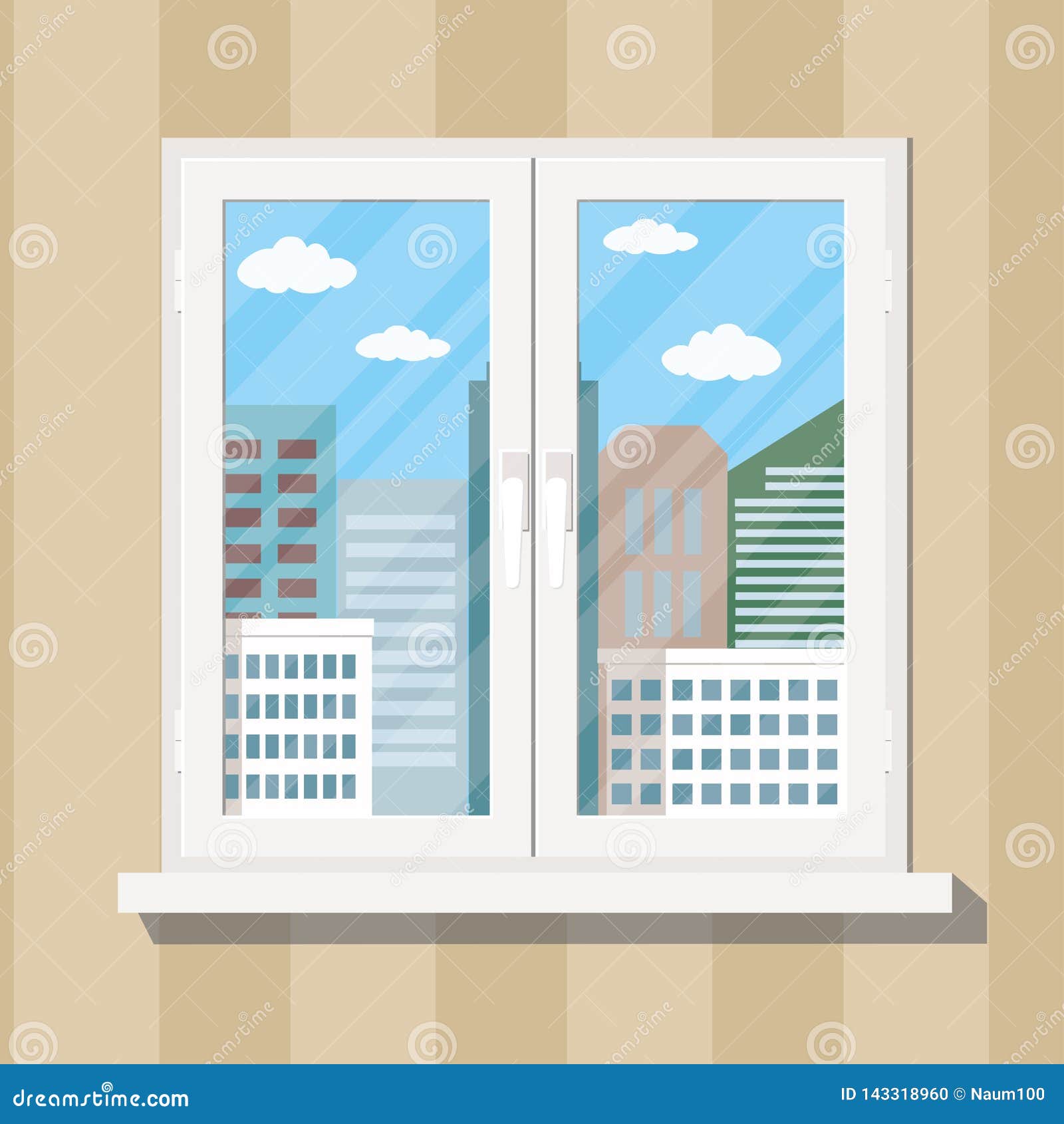 House wall with window stock vector. Illustration of cityscape - 143318960