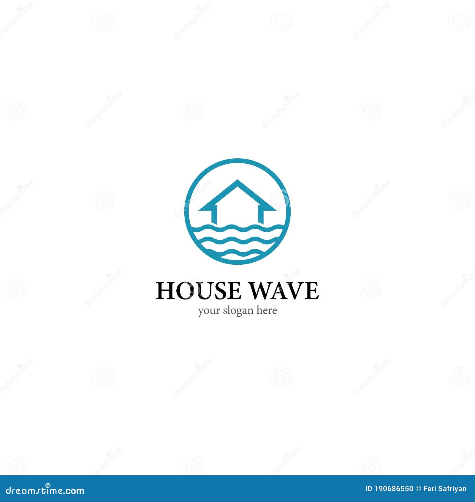 House wave logo template stock illustration. Illustration of creative ...
