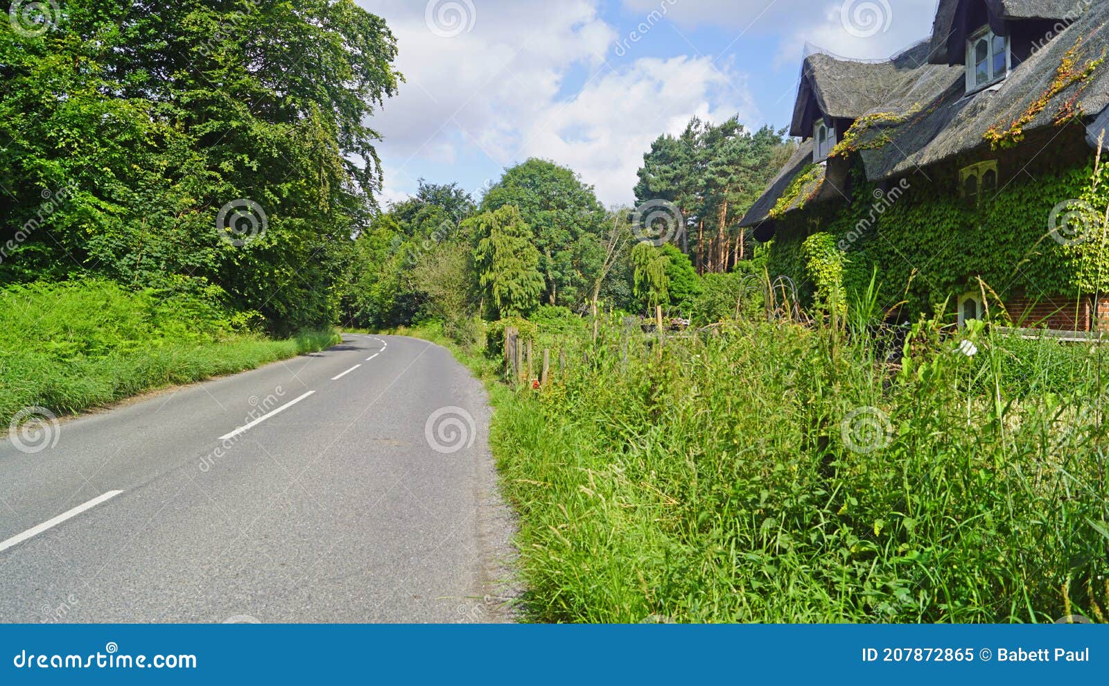 House on the Way in Suffolk Stock Image - Image of meadow, roof: 207872865