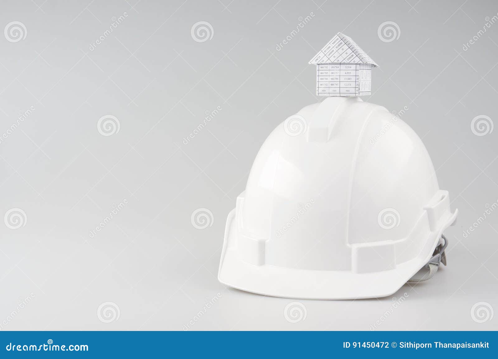 House on White Engineer Hat Place on Right Stock Photo - Image of ...