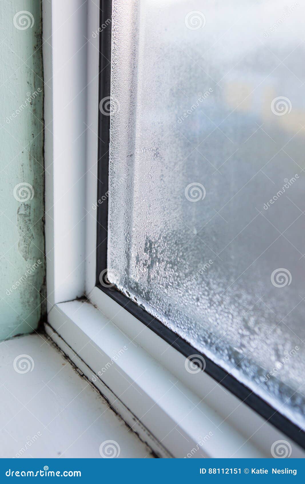 House Window with Damp and Condensation Stock Image - Image of ...