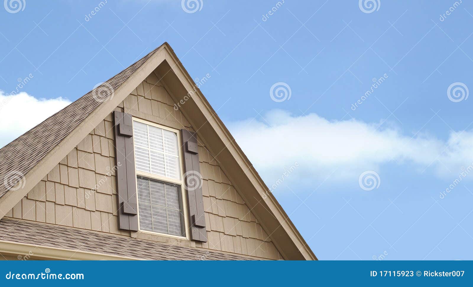 House Window Peak stock image. Image of blue, brick, gutters - 17115923