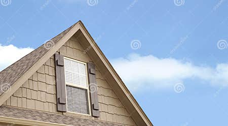 House Window Peak stock image. Image of blue, brick, gutters - 17115923