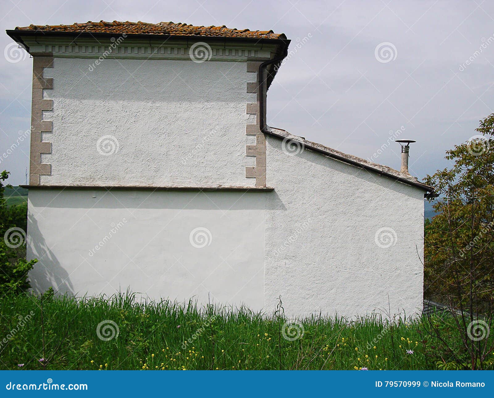 House without Windows and Doors Stock Image - Image of chimney, tree ...
