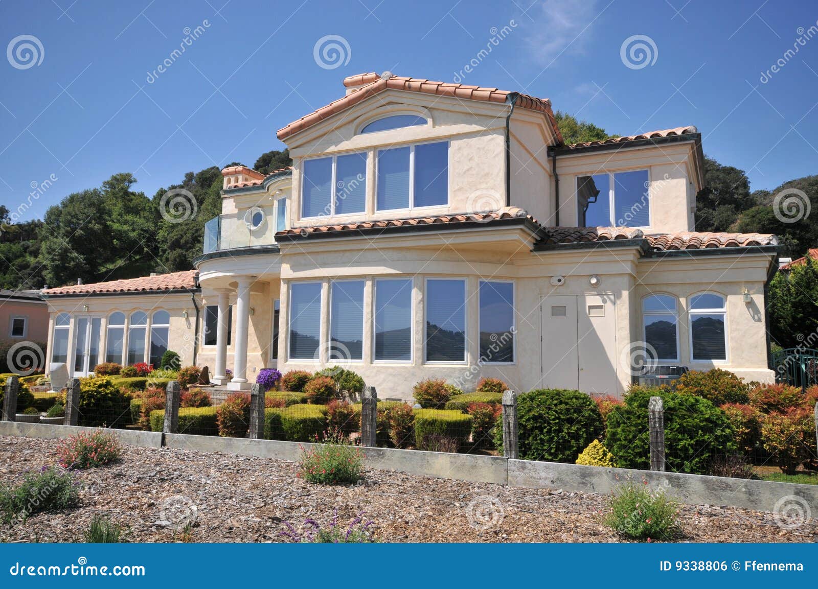 House with Windows Reflecting Mountains and Sky Stock Photo - Image of ...