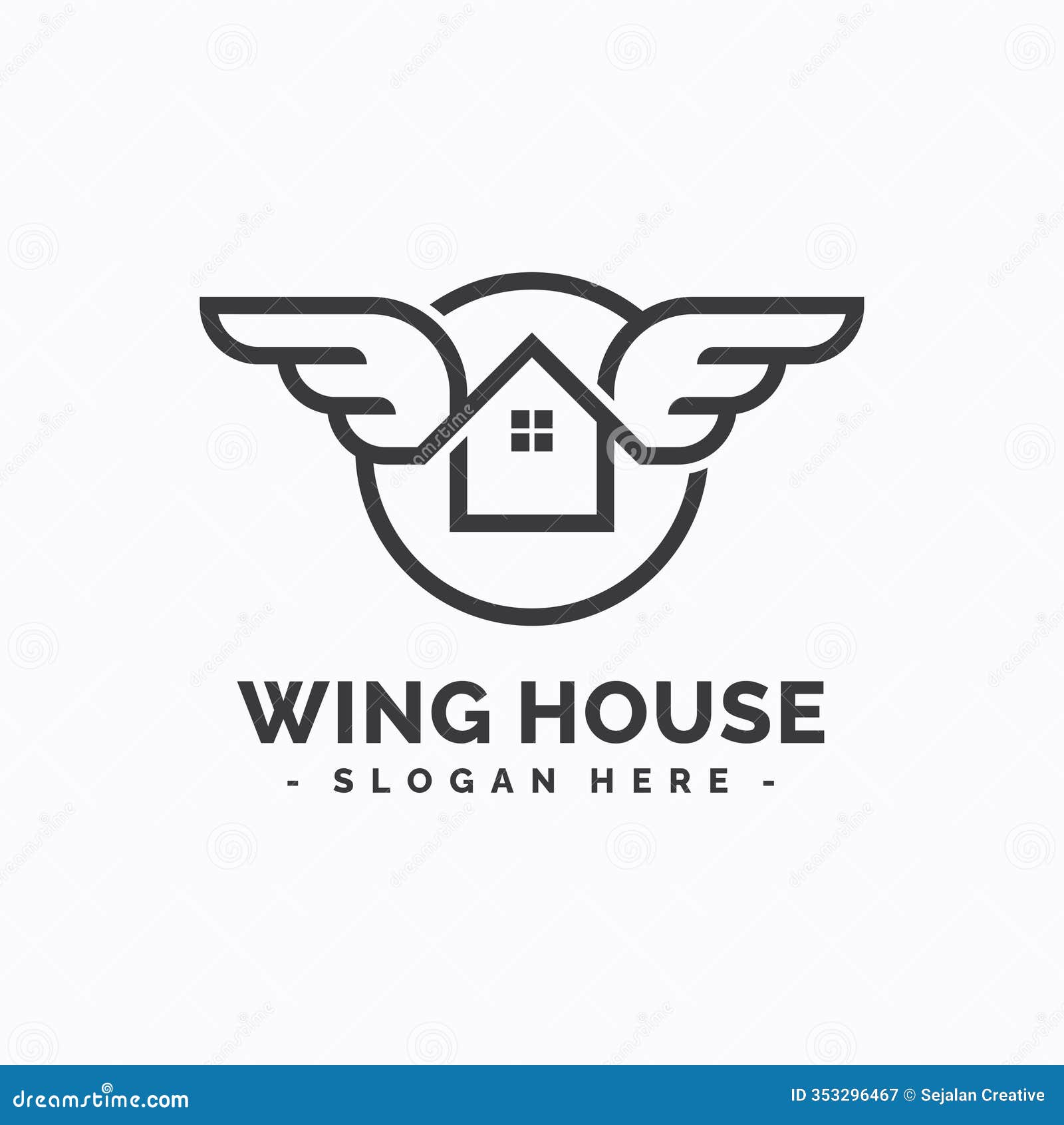 House Wing Logo Design Template Stock Illustration - Illustration of ...