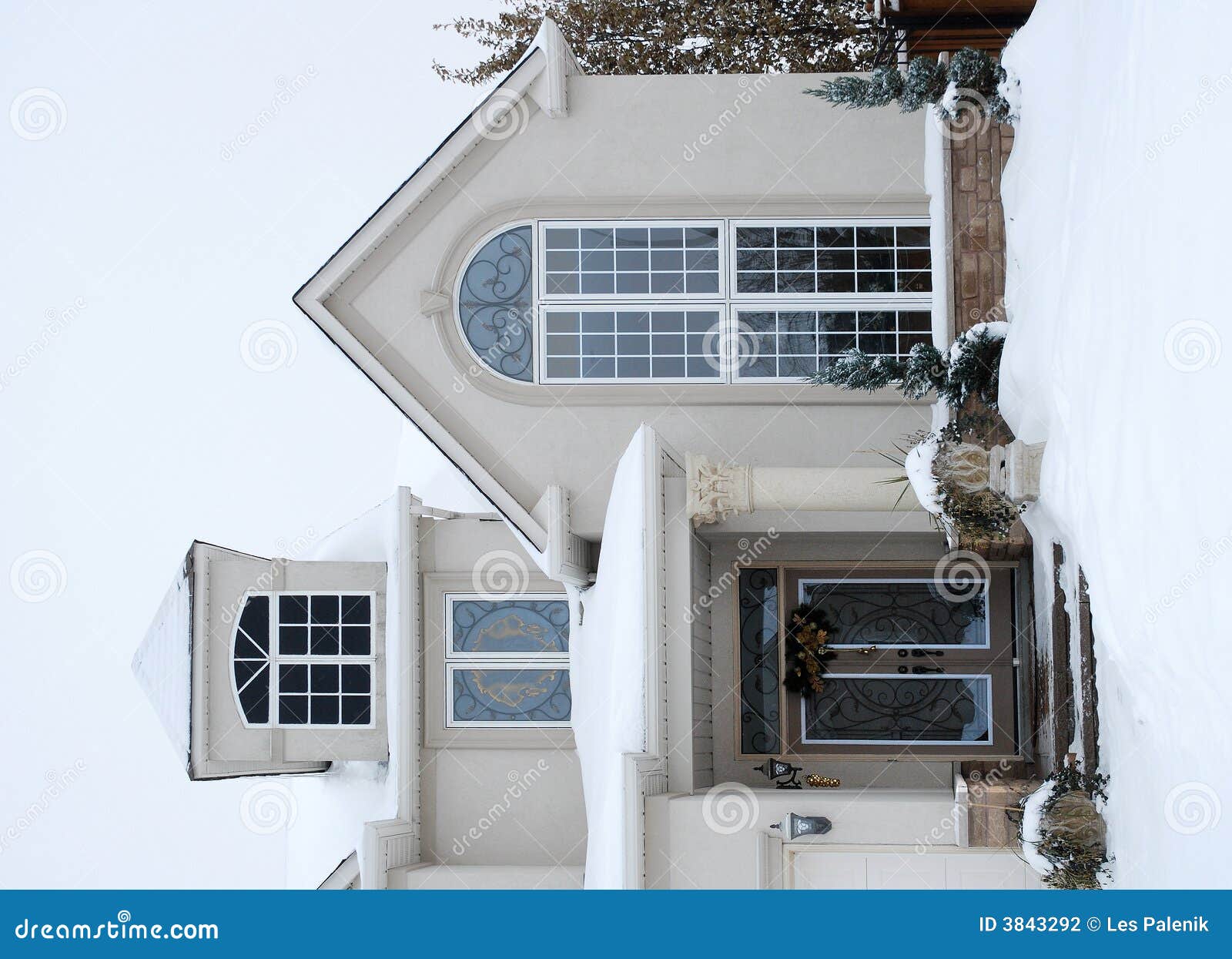 House in Winter - Overcast stock photo. Image of door - 3843292