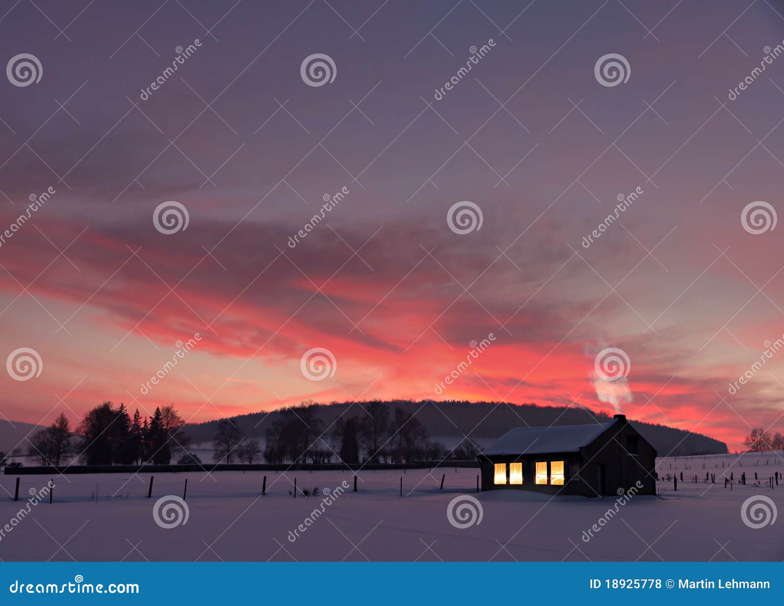 House in winter sunset stock photo. Image of schwibbogen - 18925778