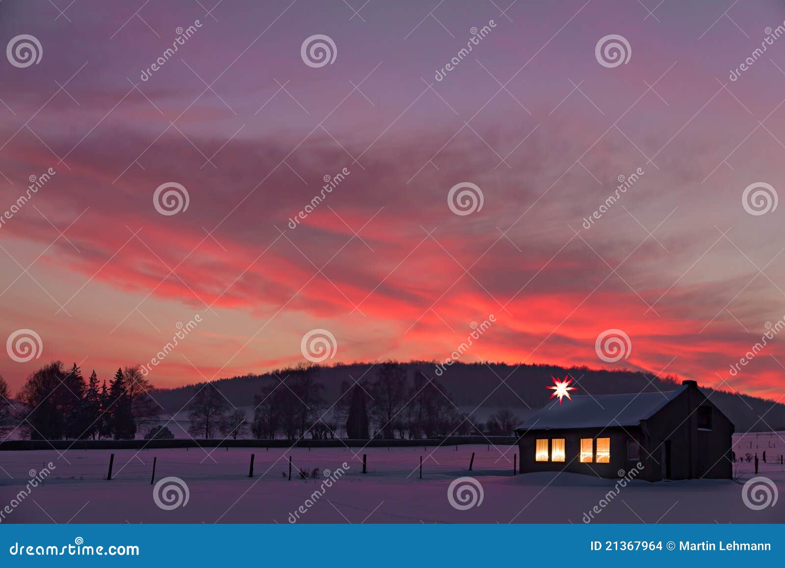 House in winter sunset stock photo. Image of seasonal - 21367964
